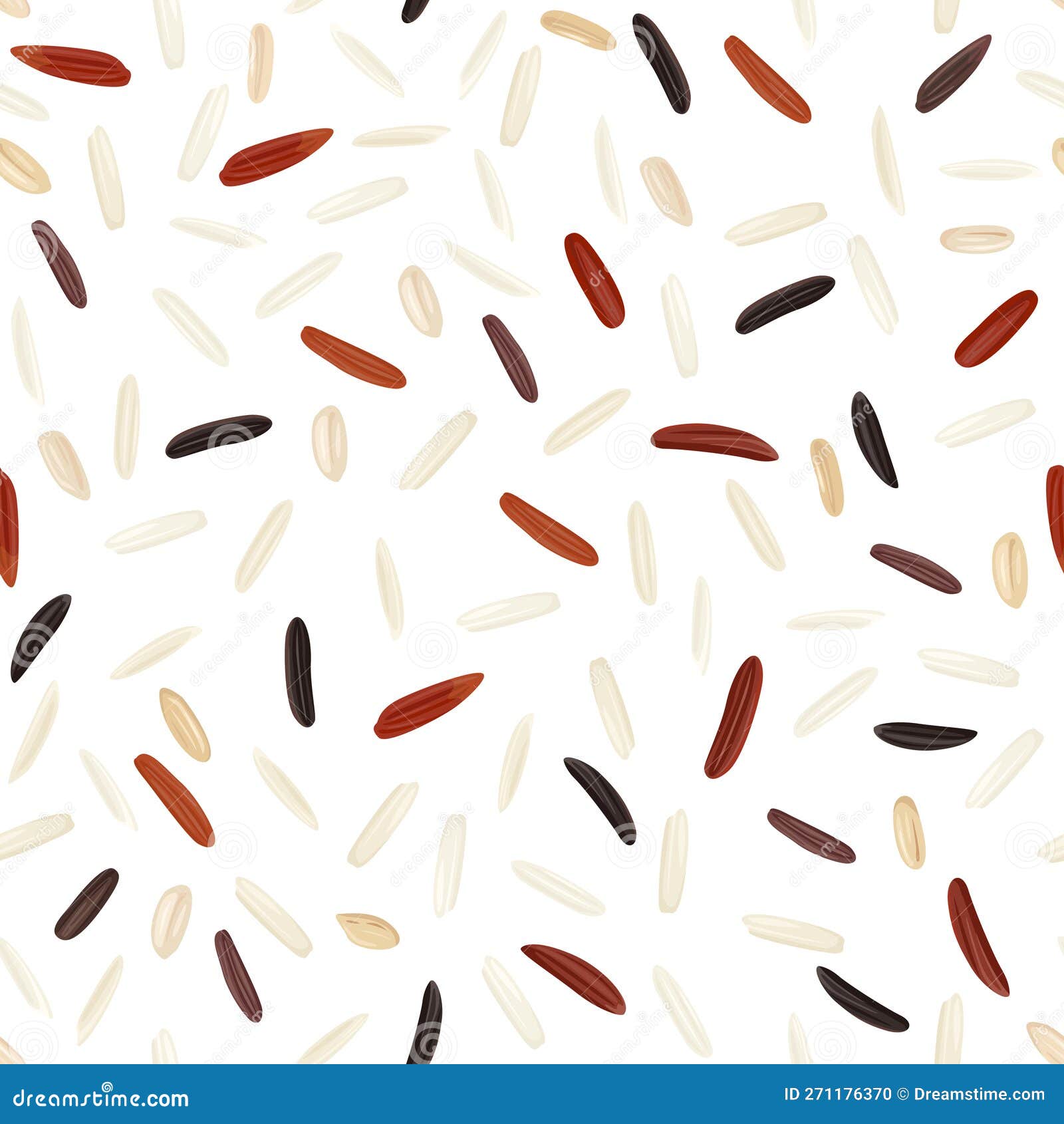 Rice Of Different Types. Heap Of Grains Of Red Rice, Long Basmati Rice ...