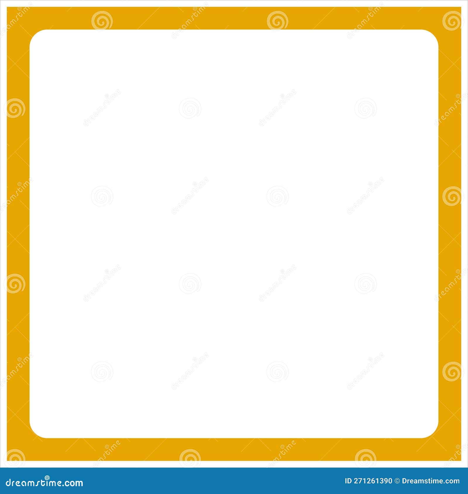 Yellow Border Frame Deco Vector Art Simple Line Corner. Square Shape ...