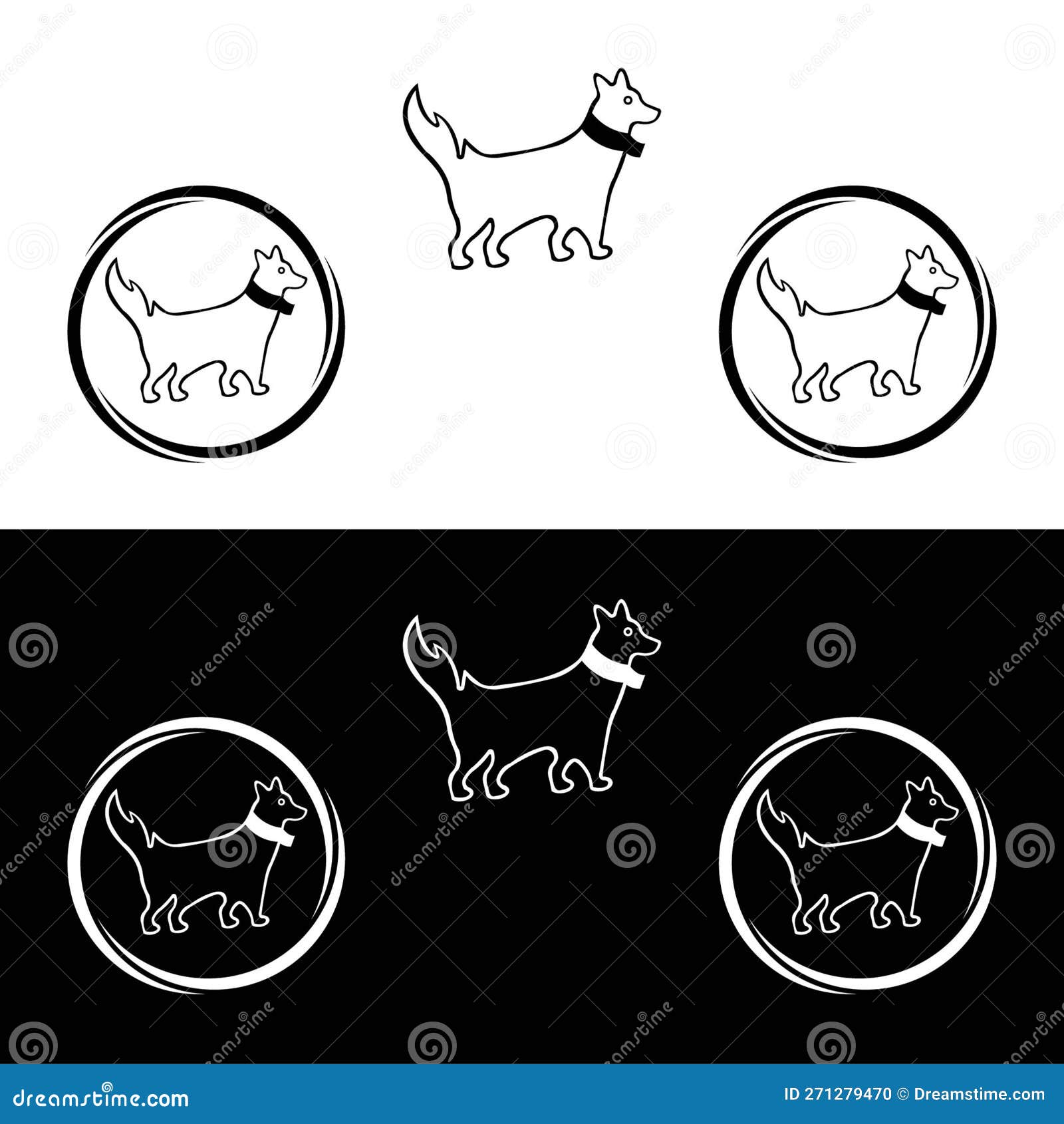 Circle Dog Animal Vector Logo Template Design Stock Vector ...