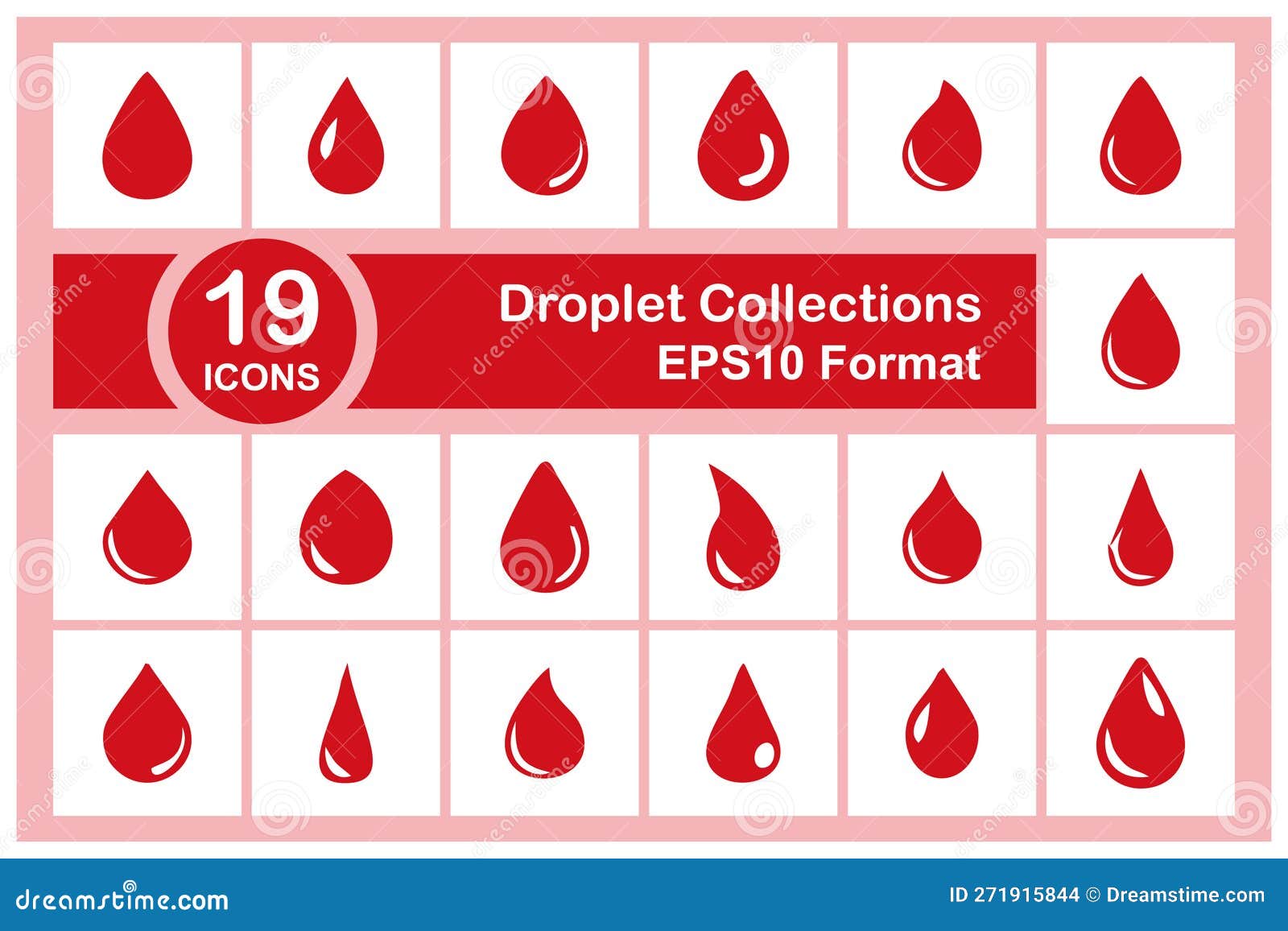 Red Drop Icons Set Isolated on White Background for Your Web and Mobile ...