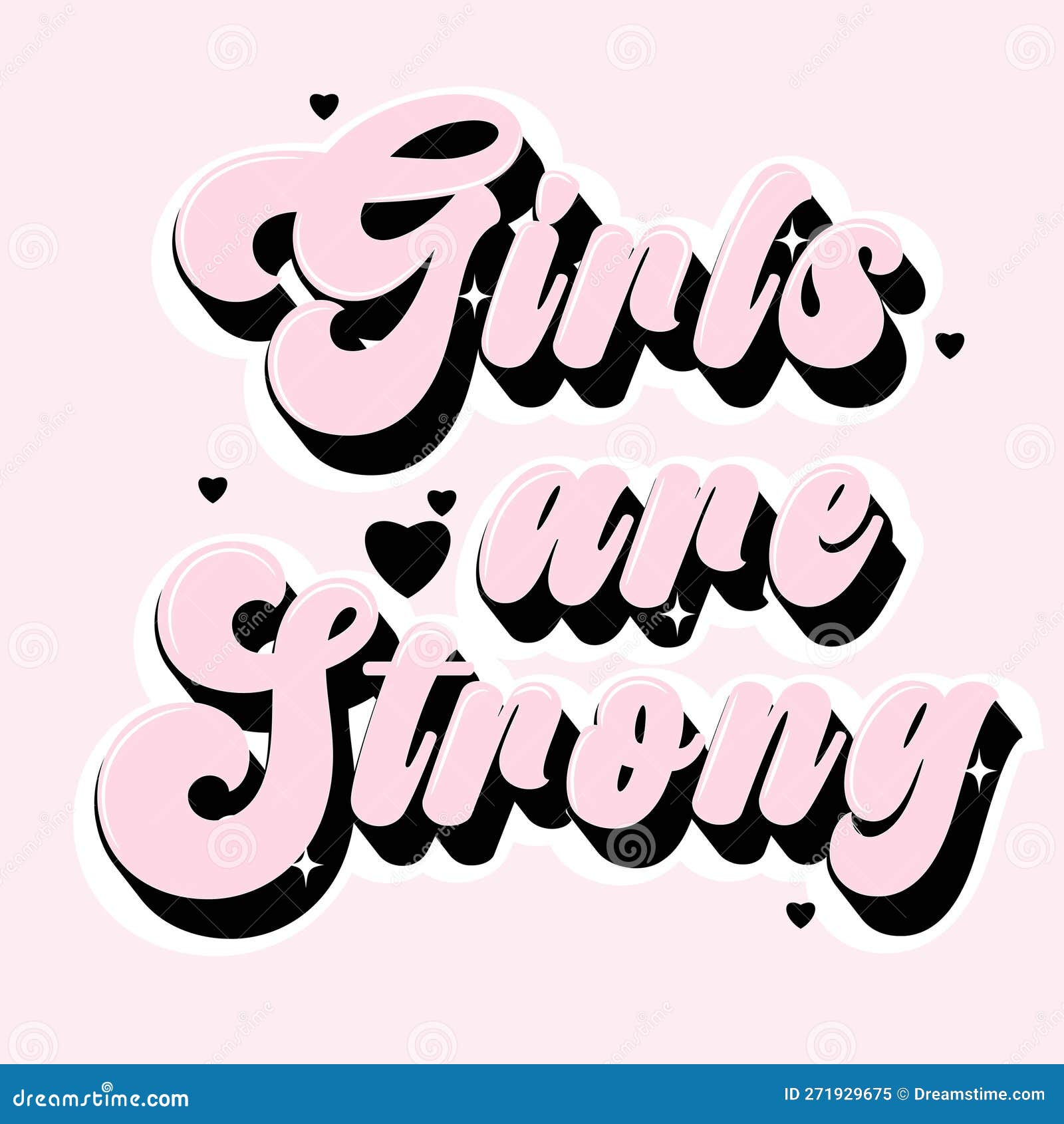 Girls are Strong Vector for Girl T-shirt. Stock Vector - Illustration ...