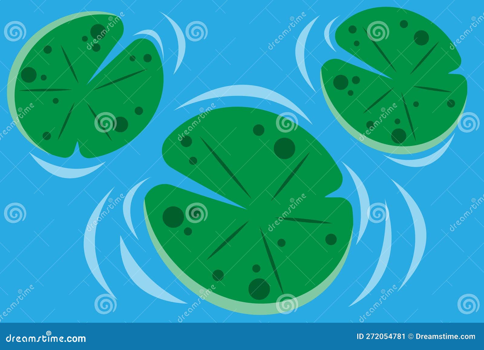 Lily Pad Pattern. Wallpaper. Free Space for Text Stock Illustration ...