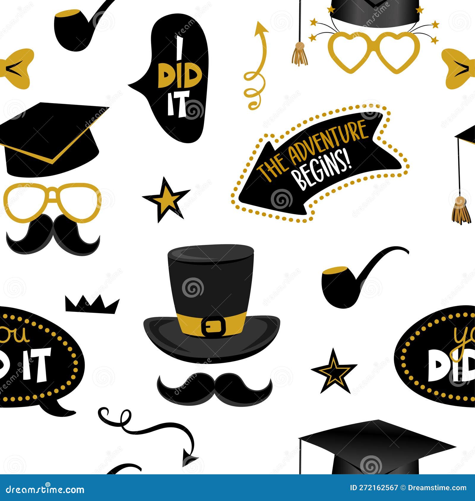 Congratulations Graduates - Seamless Pattern, Vector Backdrop of ...