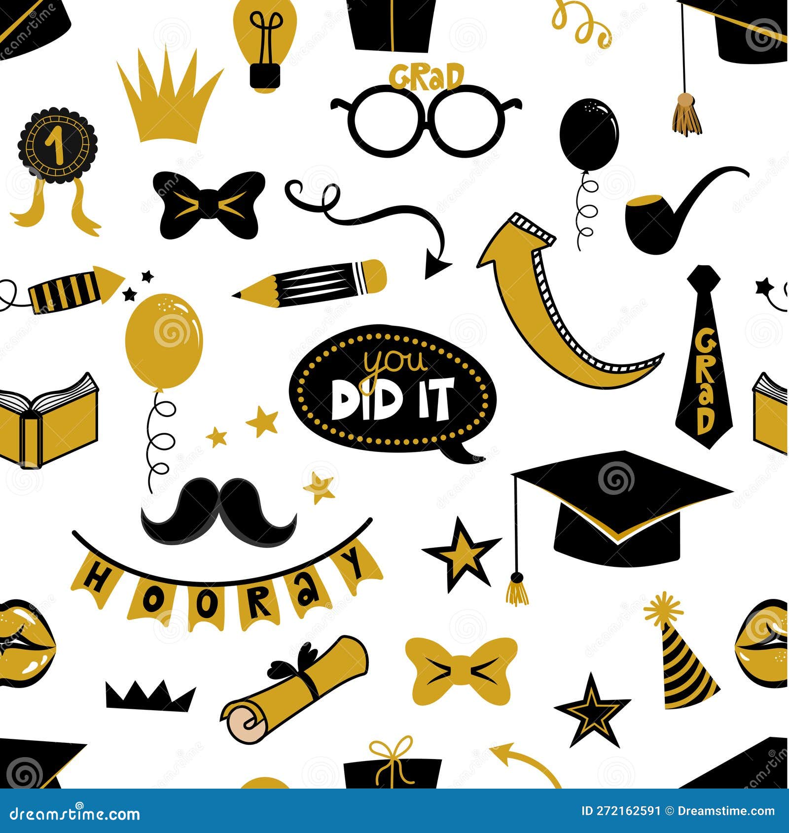 Congratulations Graduates - Seamless Pattern, Vector Backdrop of ...
