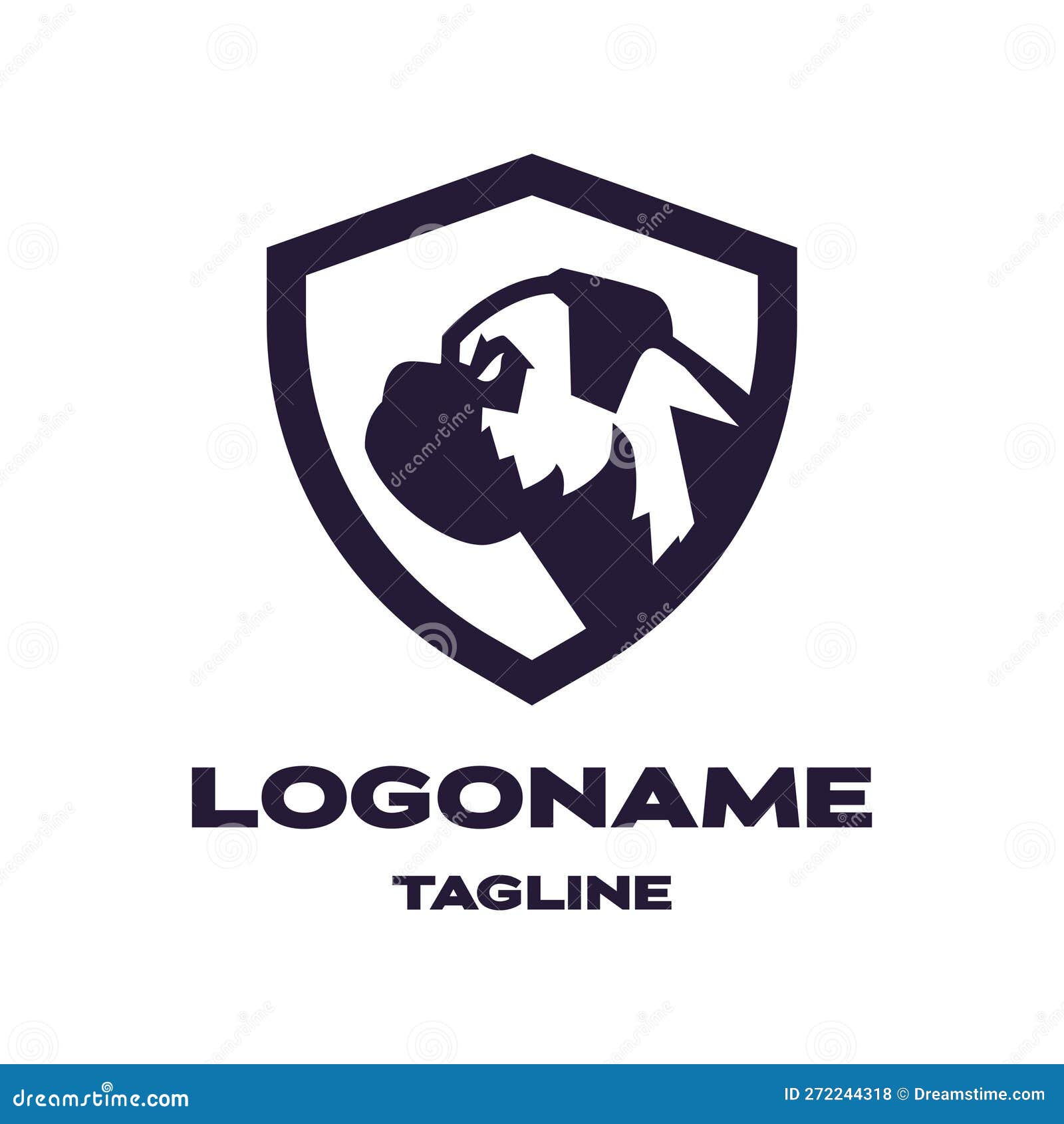 Boxer Breeding Dog and Shield Stock Illustration - Illustration of ...