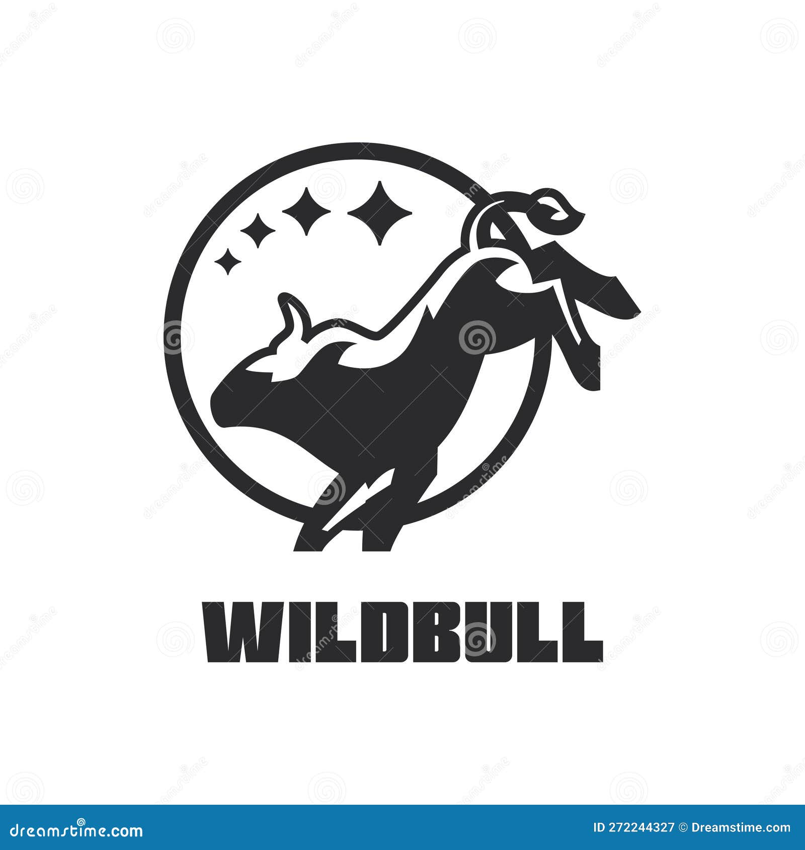 Circle Wild Bull Logo stock illustration. Illustration of bull - 272244327