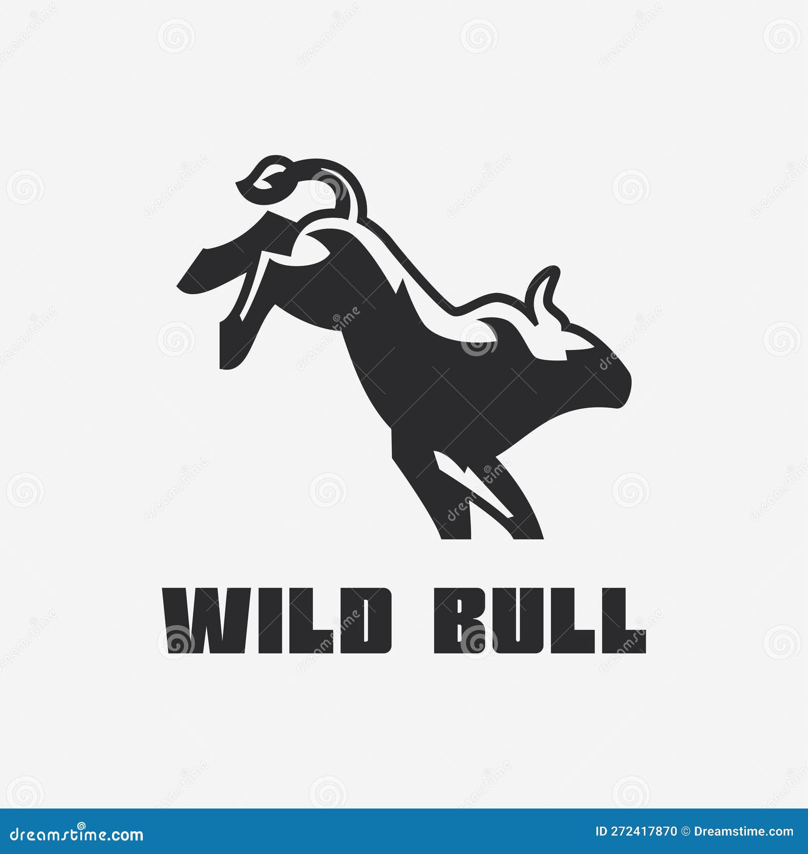 Strong Wild Bull Kick Logo stock illustration. Illustration of sport ...