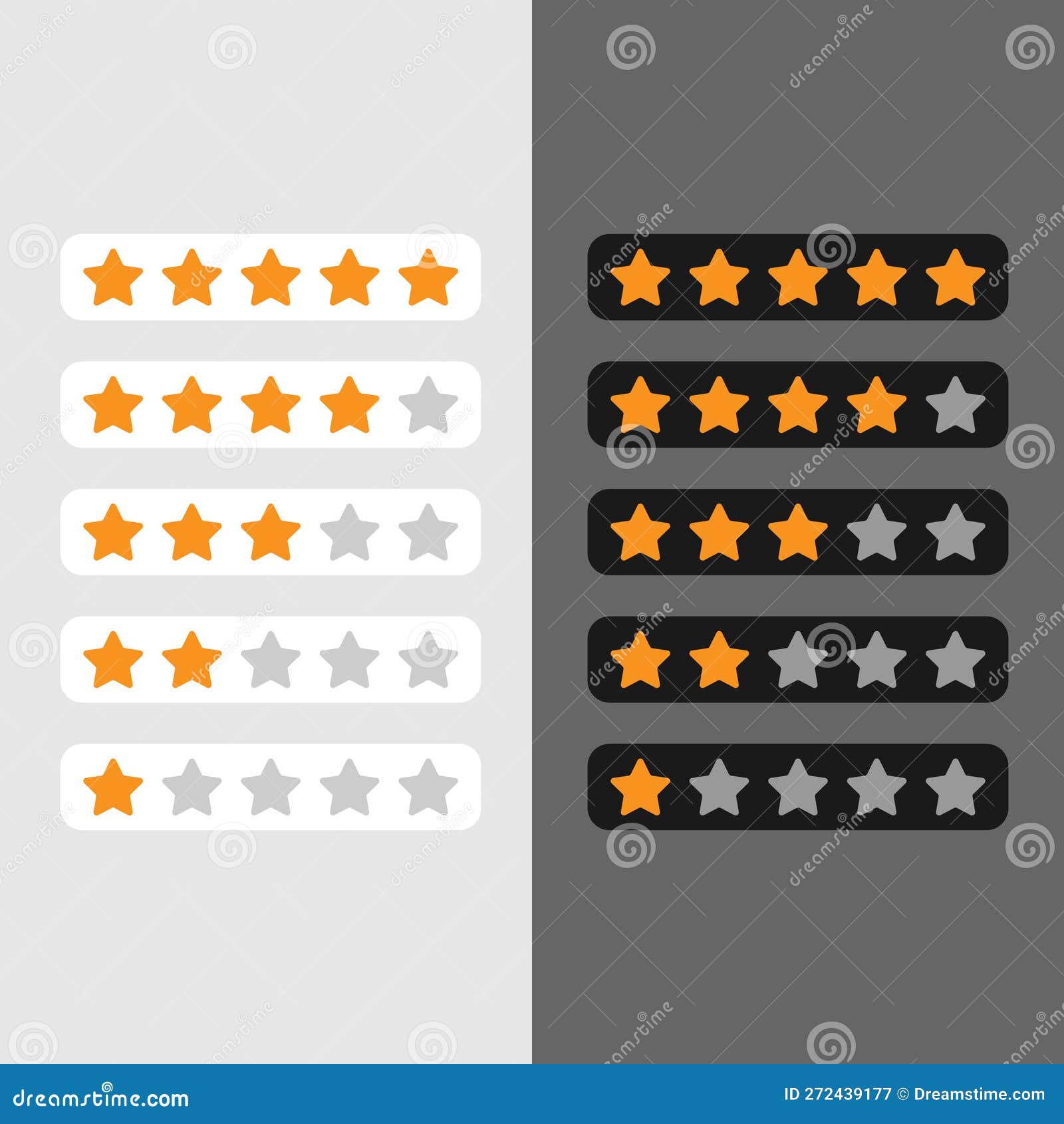 Vector Star Rating with Two Different Stock Vector - Illustration of ...