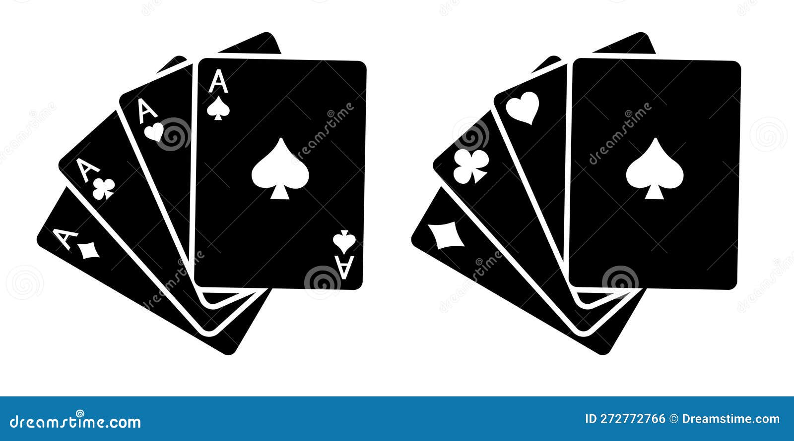 Playing Cards. Card Fan. Vector Icons Isolated on White Background ...