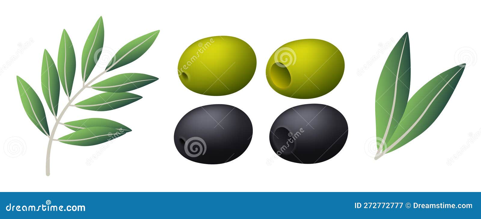 Olive, Bone, Skewer Multi Color Set Icon. Simple Thin Line, Outline ...