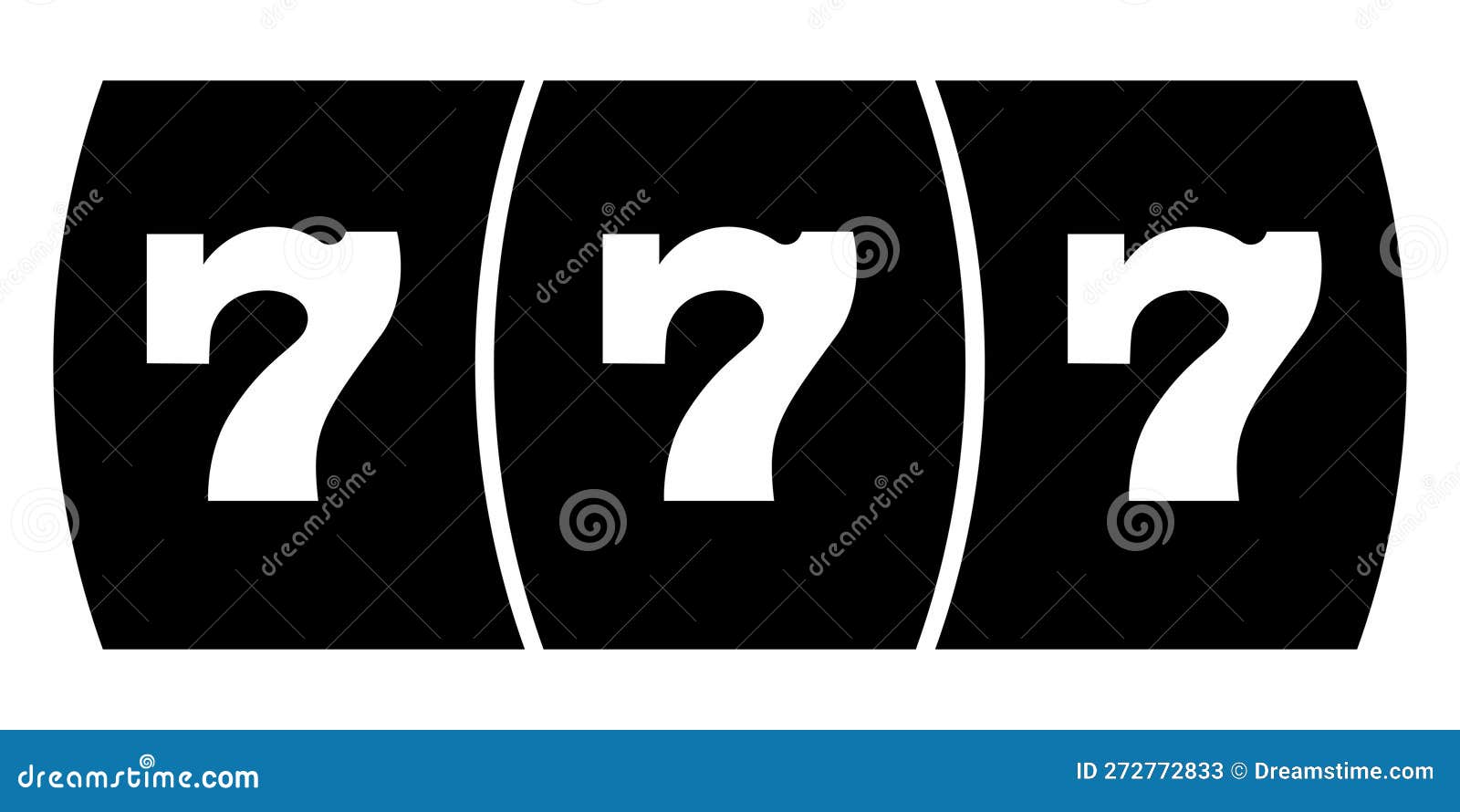 Three Sevens in a Slot Machine. Vector Clipart Isolated on White ...