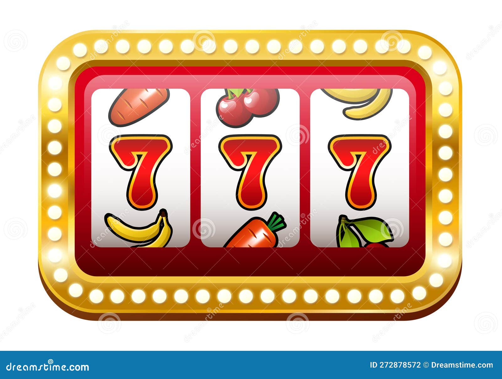 Jackpot. Slot Machine with Three Sevens and Bar. Screen Slot Machine in ...