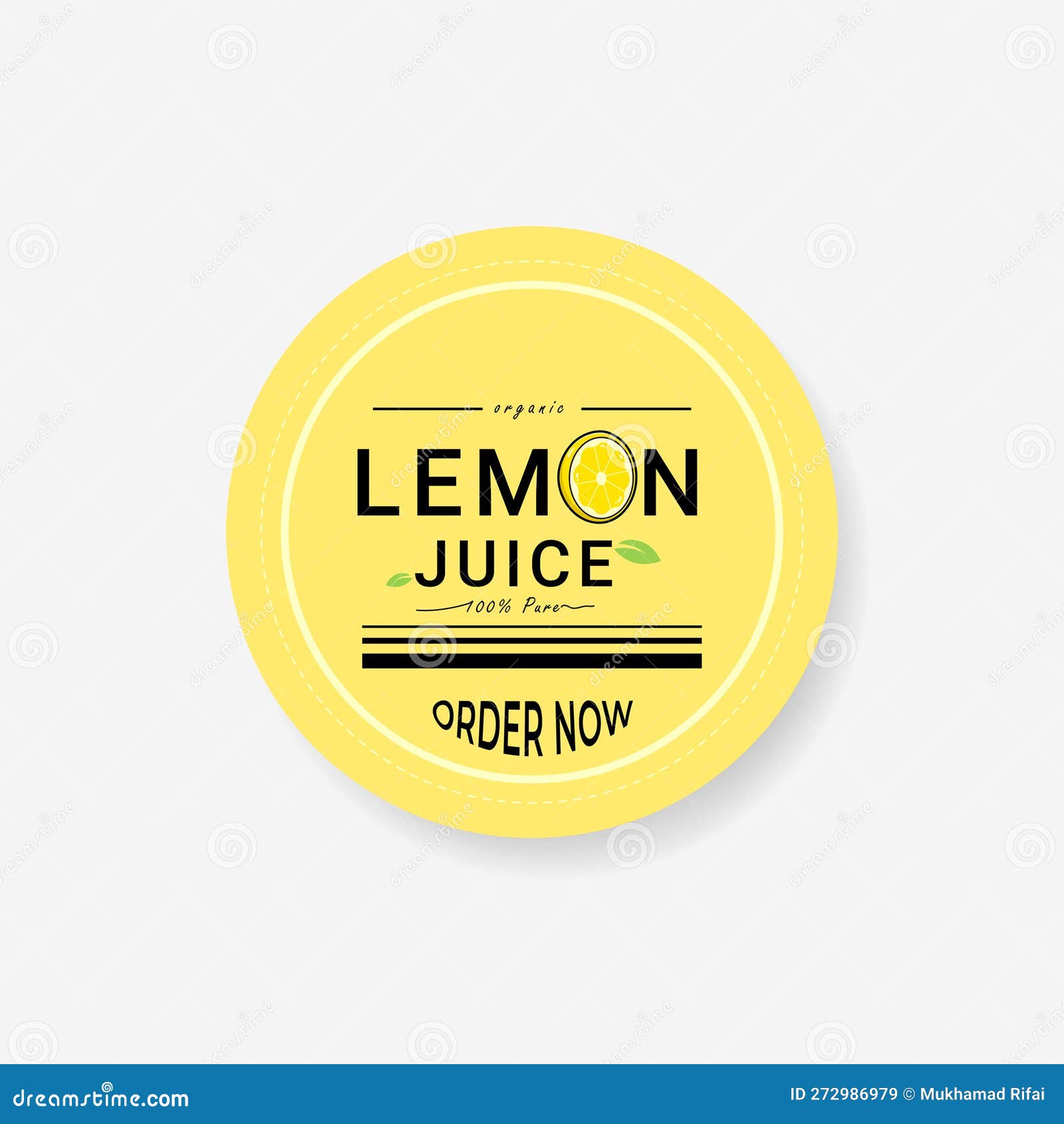Original Lemon Juice Label Illustration. Suitable for Your Business ...