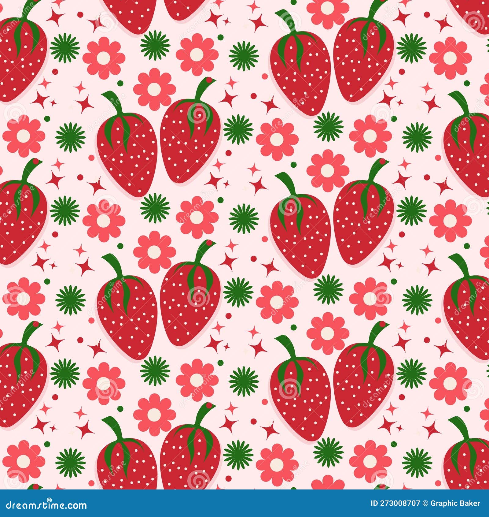 Strawberry Abstract Hand Drawn Seamless Pattern Stock Vector ...