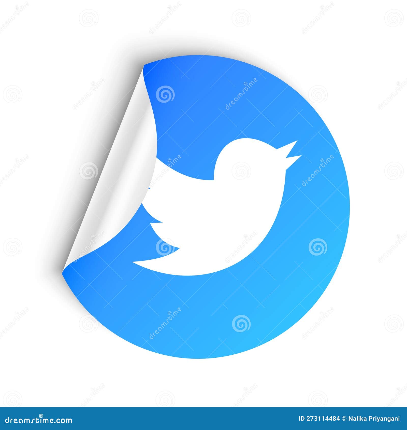 Squared Colored Edges Twitter Logo Sticker. Editorial Stock Image ...