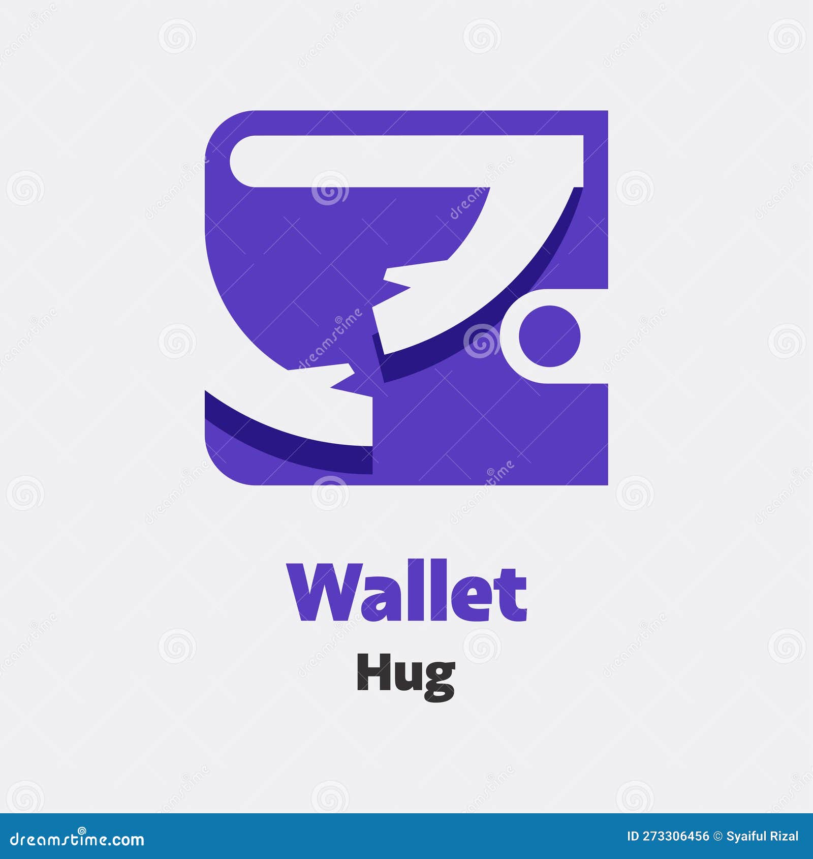 Wallet Hug Logo stock illustration. Illustration of character - 273306456