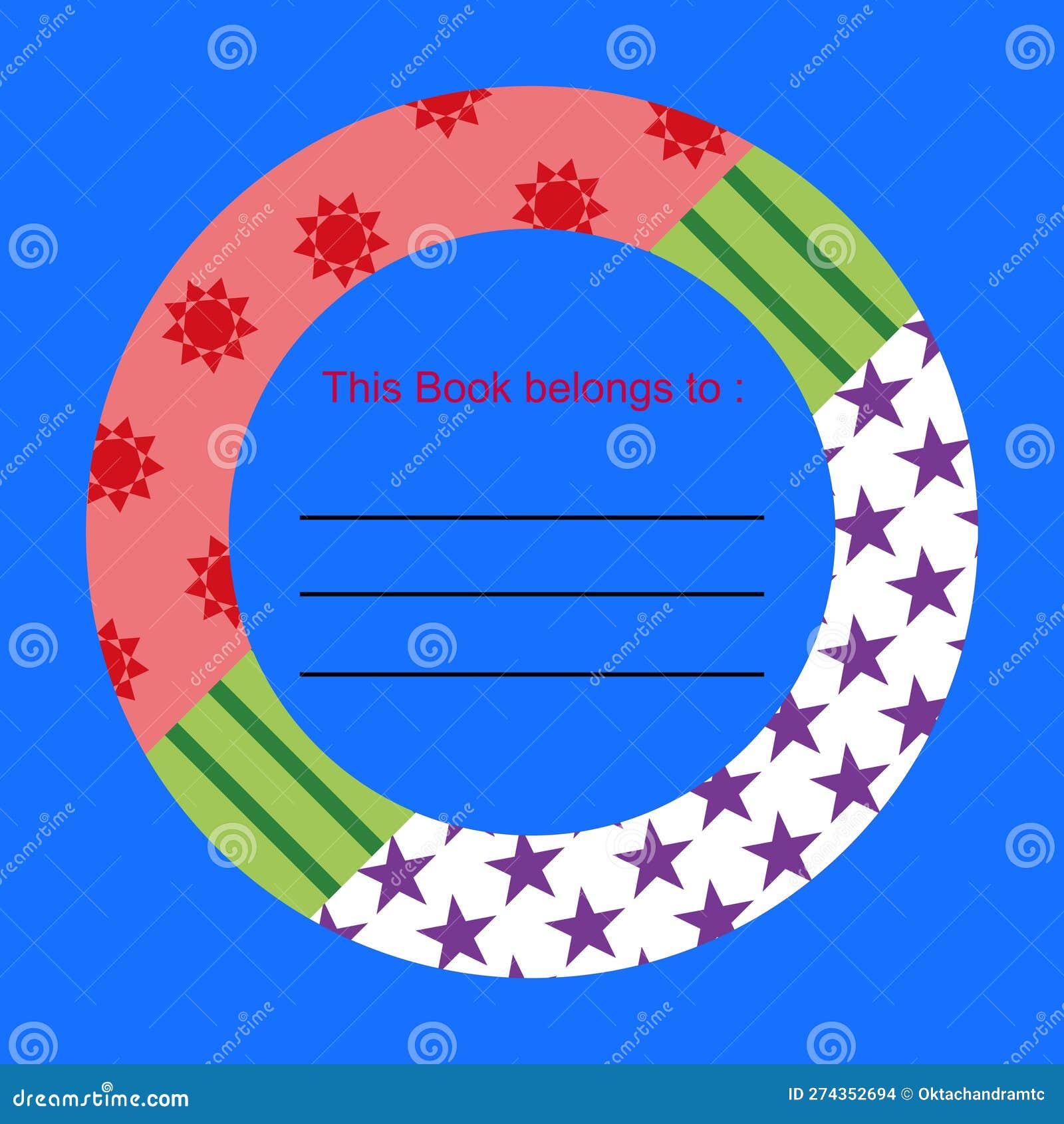 Owner`s Label Of The Textbook. Back To School Label. Identity Book With ...