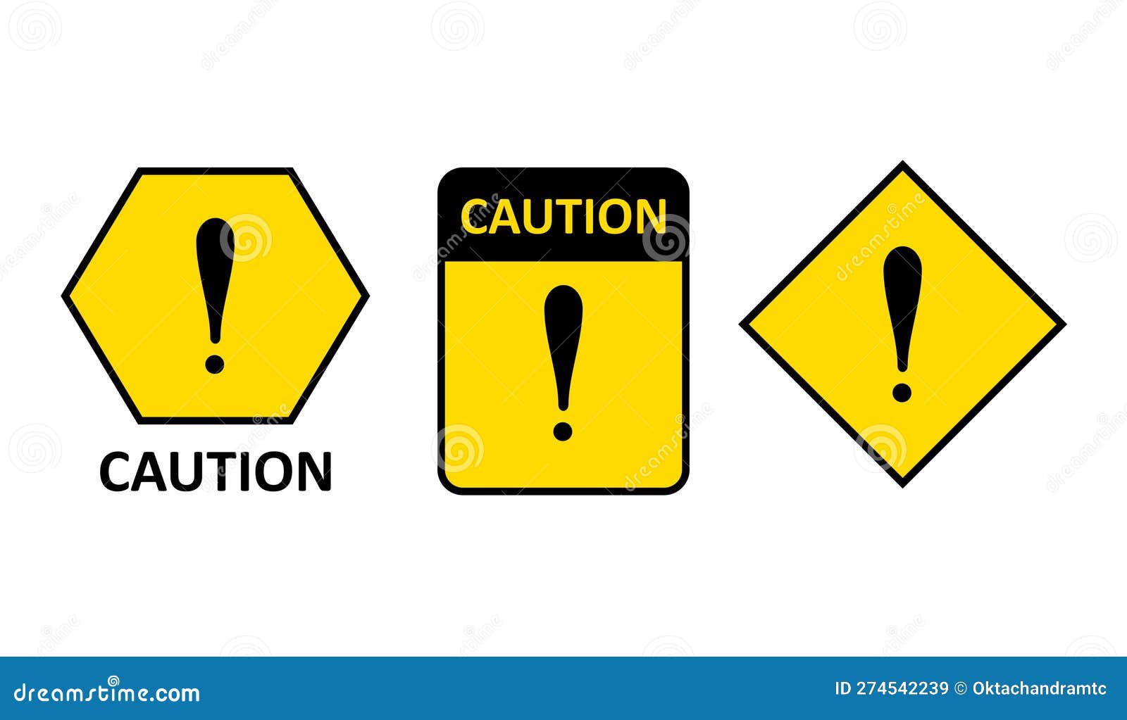 Caution Sign in Yellow and Black with Exclamation Mark. Vector ...