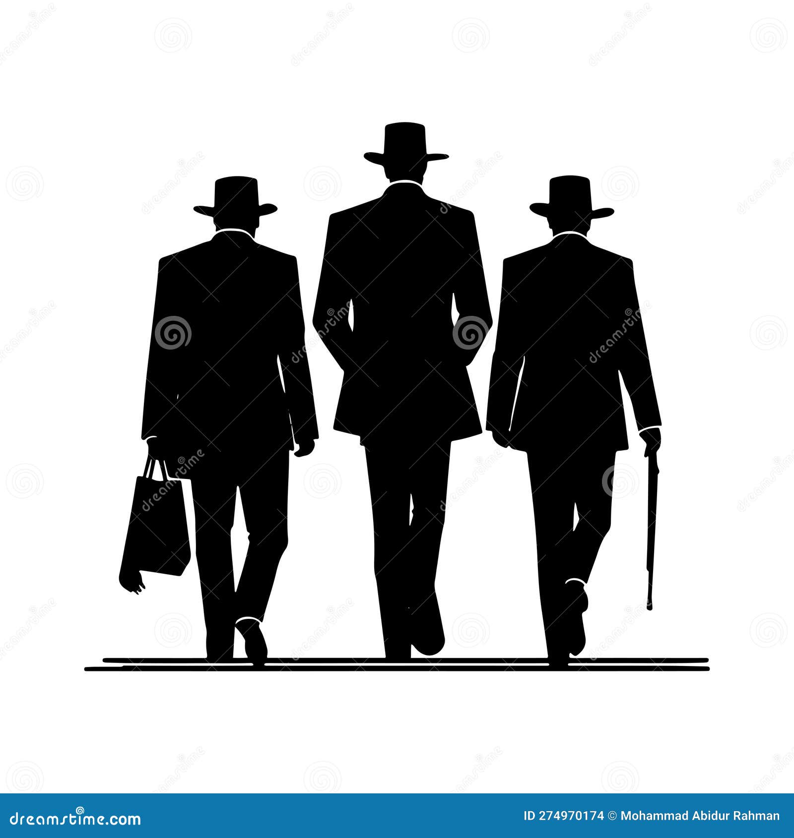Mafia Silhouette Vector, Detective Silhouette Vector Isolated On White ...