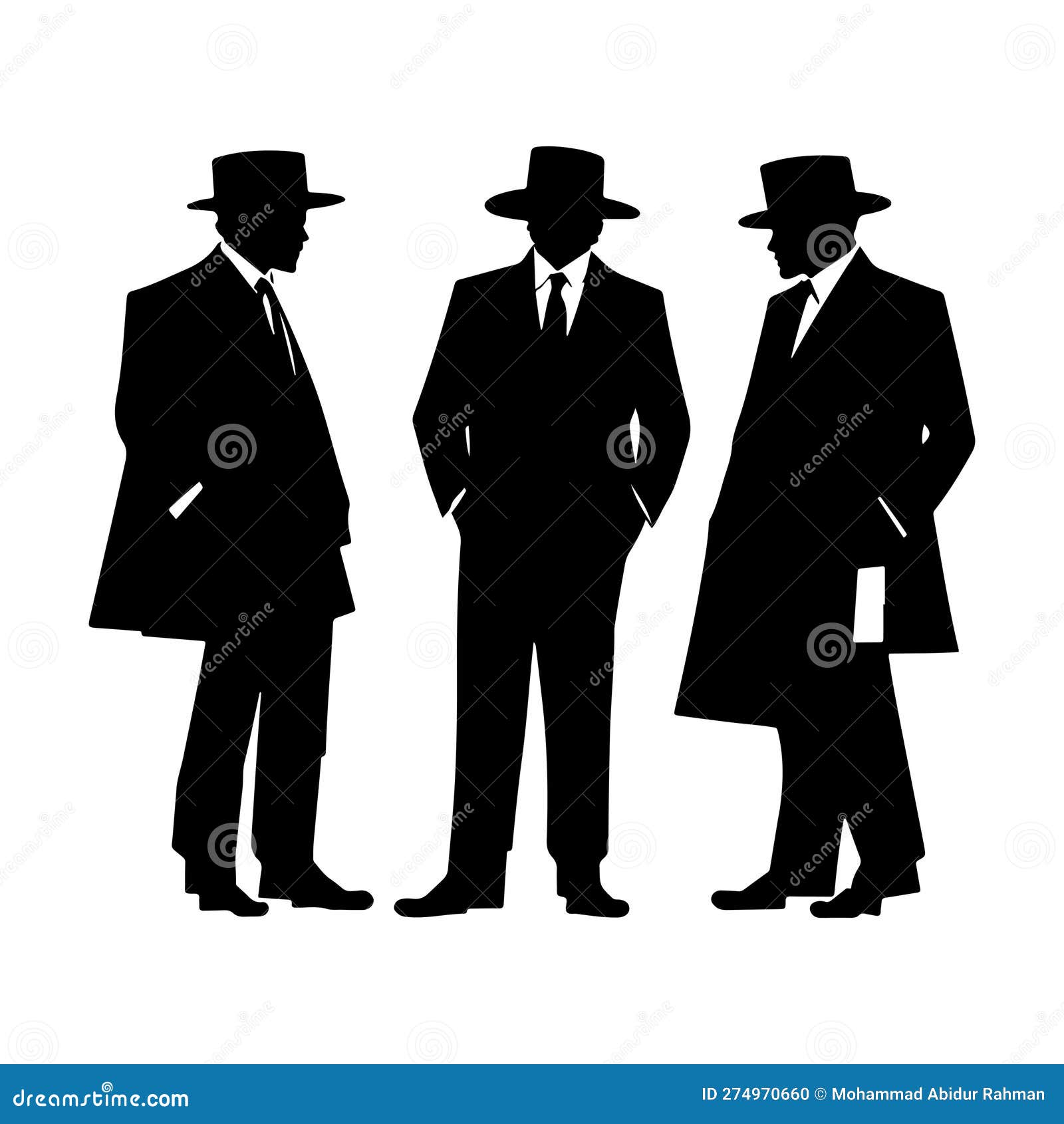 Mafia Silhouette Vector Detective Silhouette Vector Isolated On White Background Royalty Free