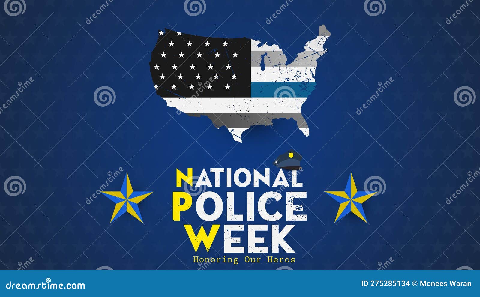 National Police Week with an American Flag Celebration Concept. Poster ...