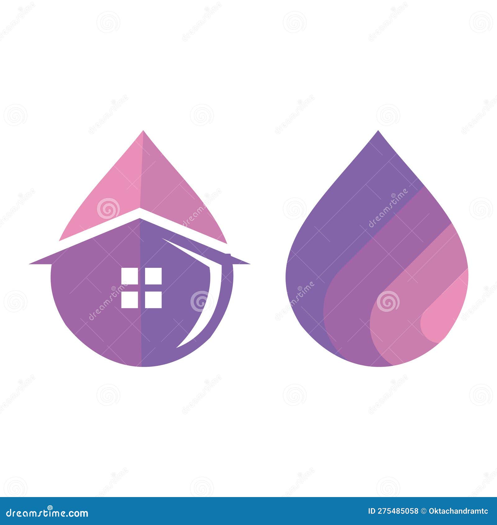 House with Water Drops Icon. Real Estate Concept. Vector Illustration ...