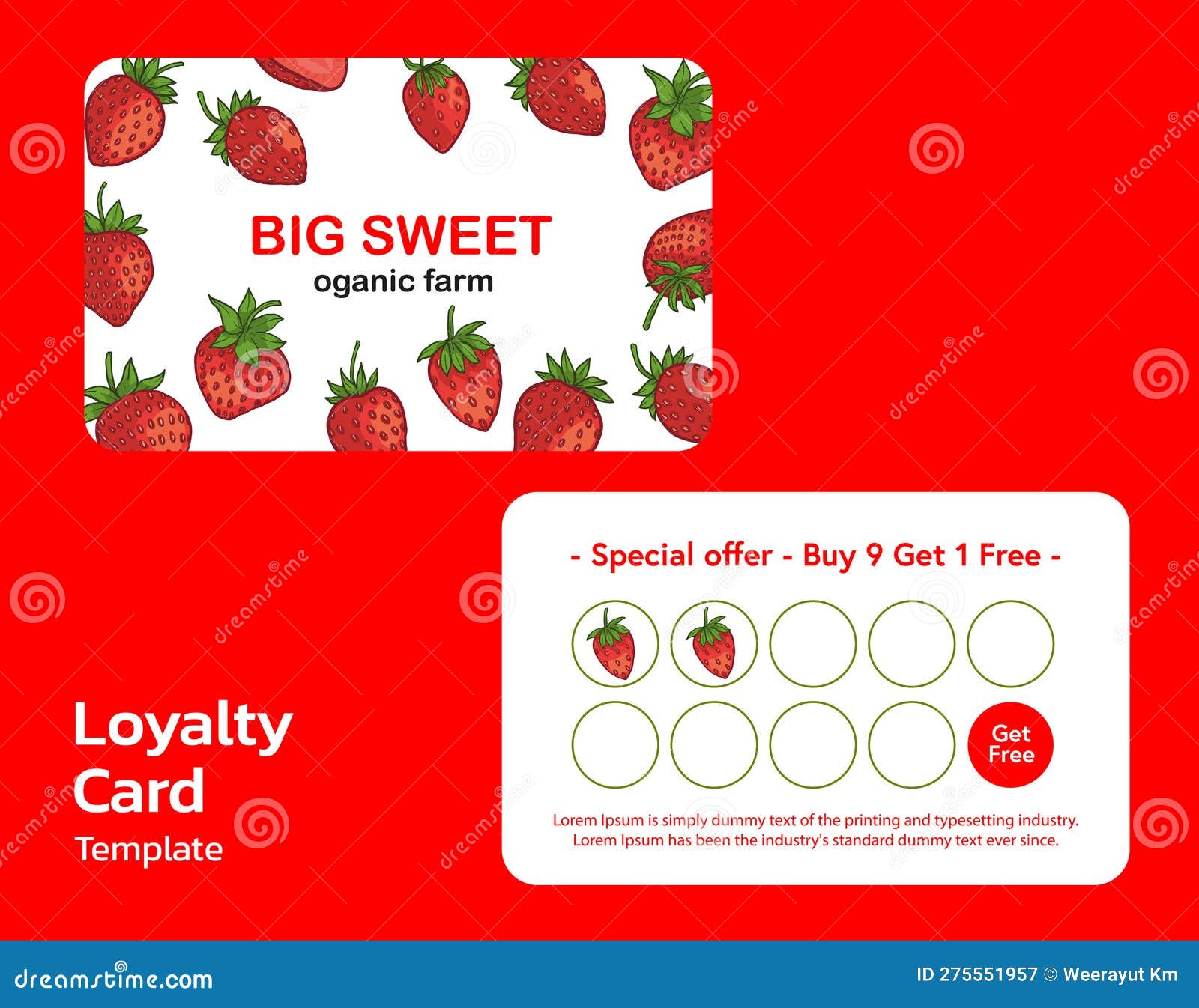 Daily Fruit Shop Membership. Loyalty Card Template Stock Vector ...