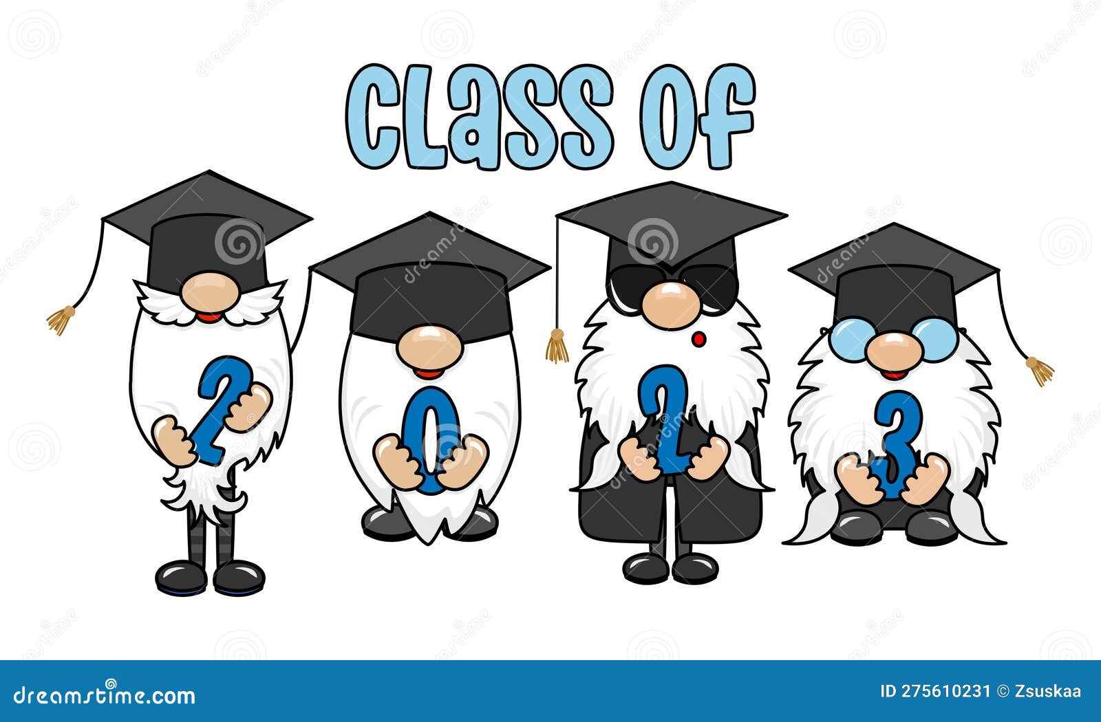 Class of 2023 - Cute Smiling Happy Trolls with Diploma. Cartoon ...