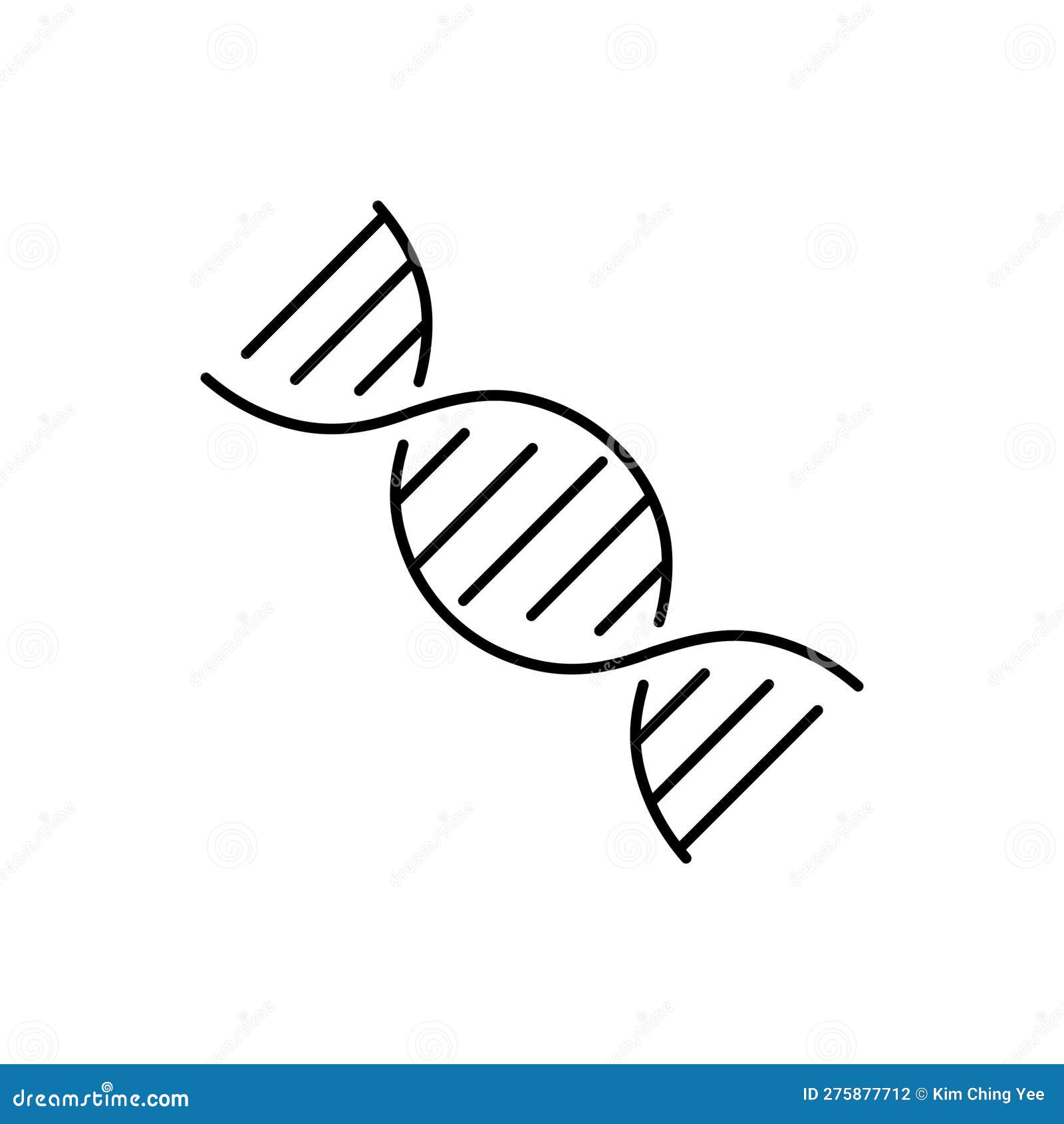 DNA Helix Icon, DNA Human Genetic Symbol Vector Sign in Black Flat ...