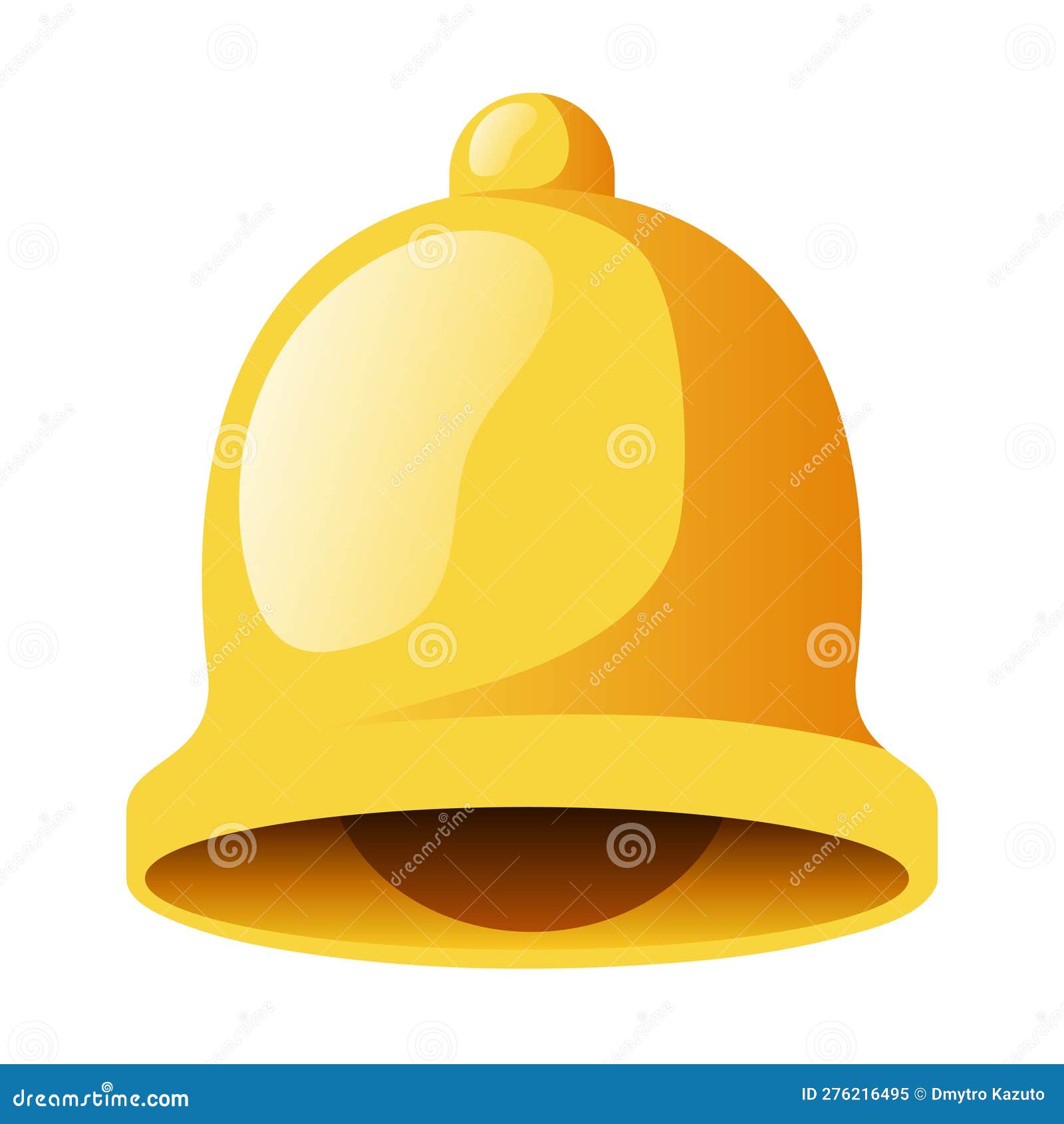 Yellow or Gold Bell. Vector Cartoon Clipart Stock Vector - Illustration ...