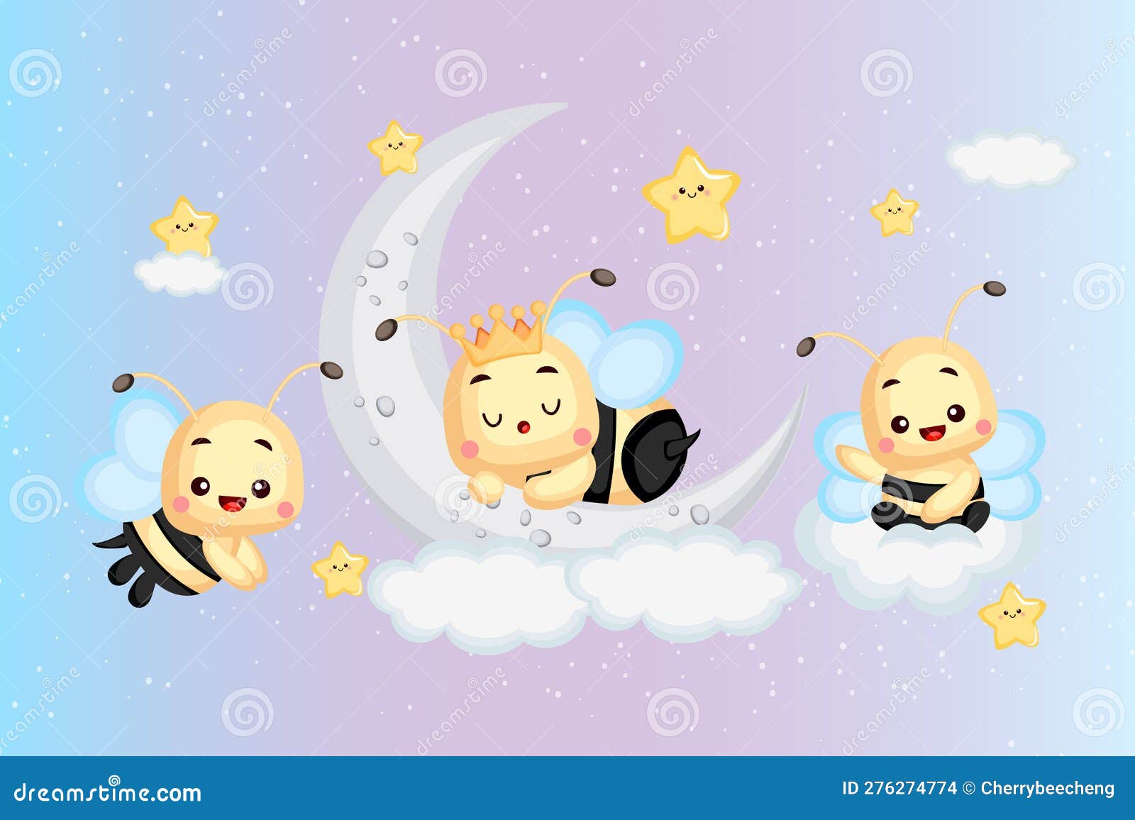 Cute Little Bee Collection Vector Stock Vector - Illustration of ...