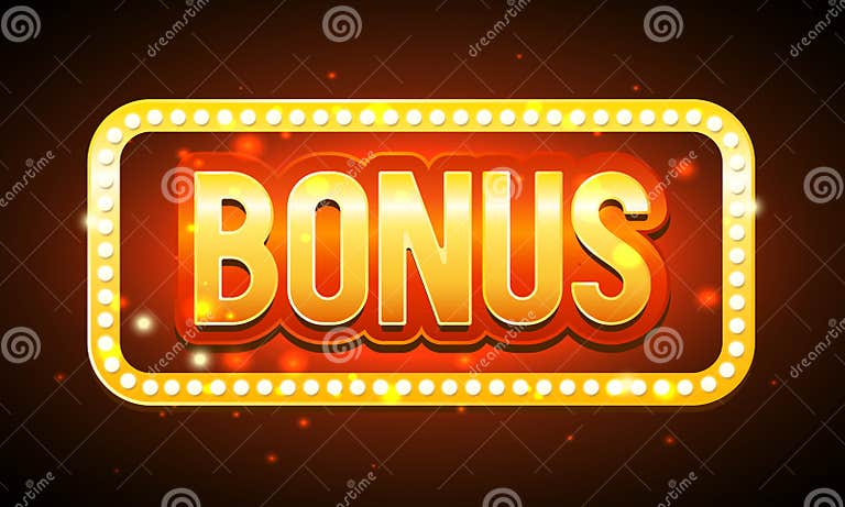 Bonus. the Inscription Bonus in a Golden Frame. 3d Letters in a Golden ...