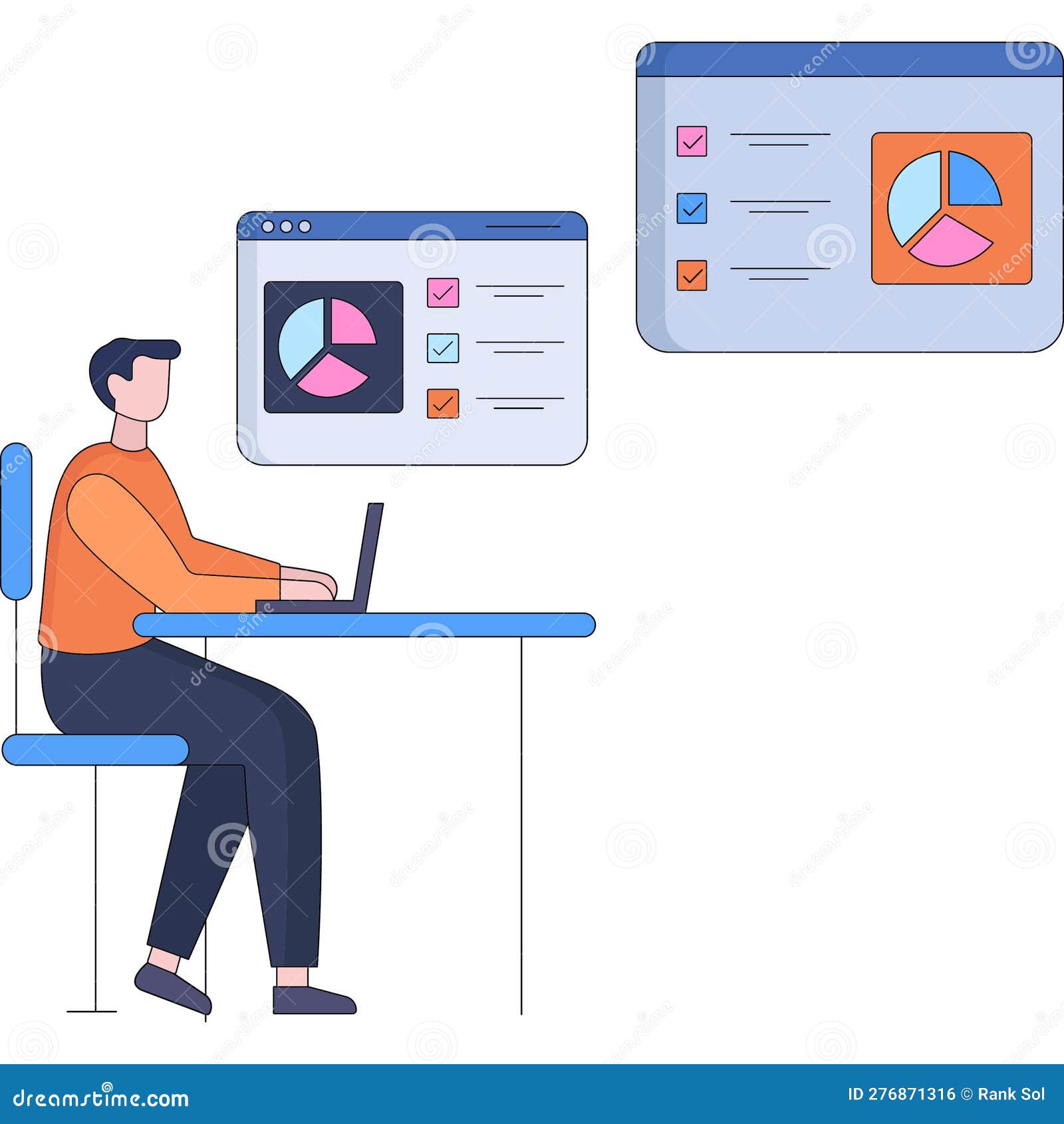 Business Management Illustration Which Can Easily Edit or Modify Stock ...