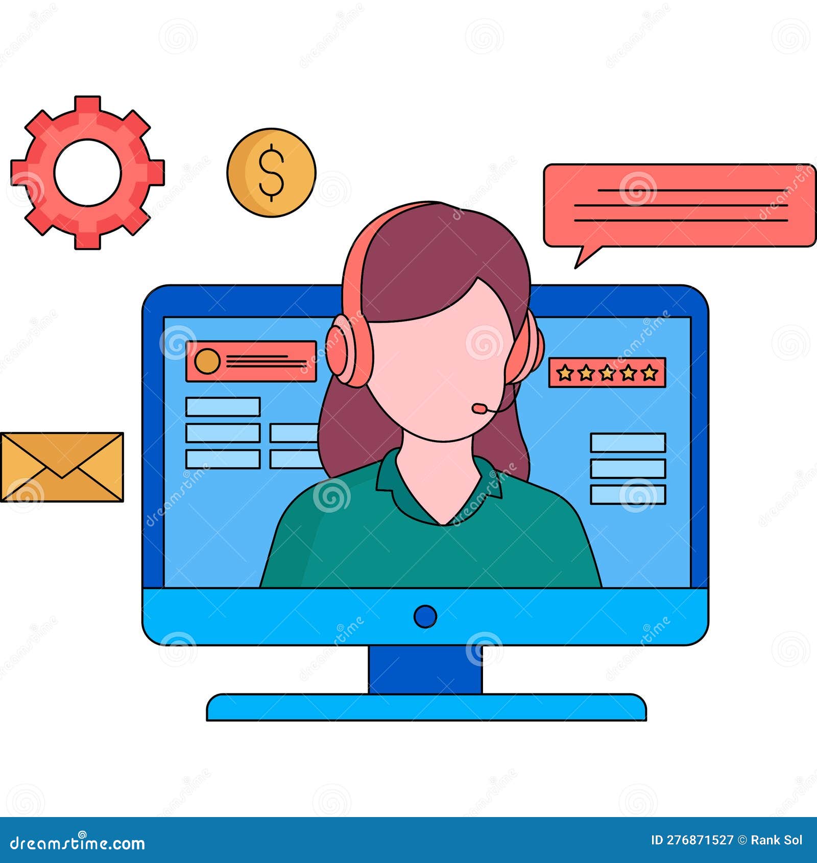 Customer Support Illustration Which Can Easily Edit or Modify Stock ...