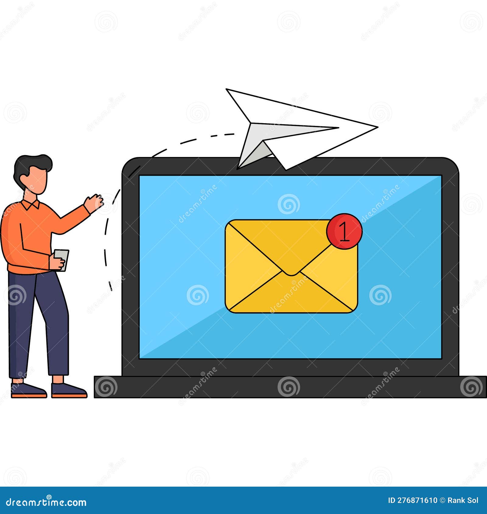 E Mail Received Illustration Which Can Easily Edit or Modify Stock ...