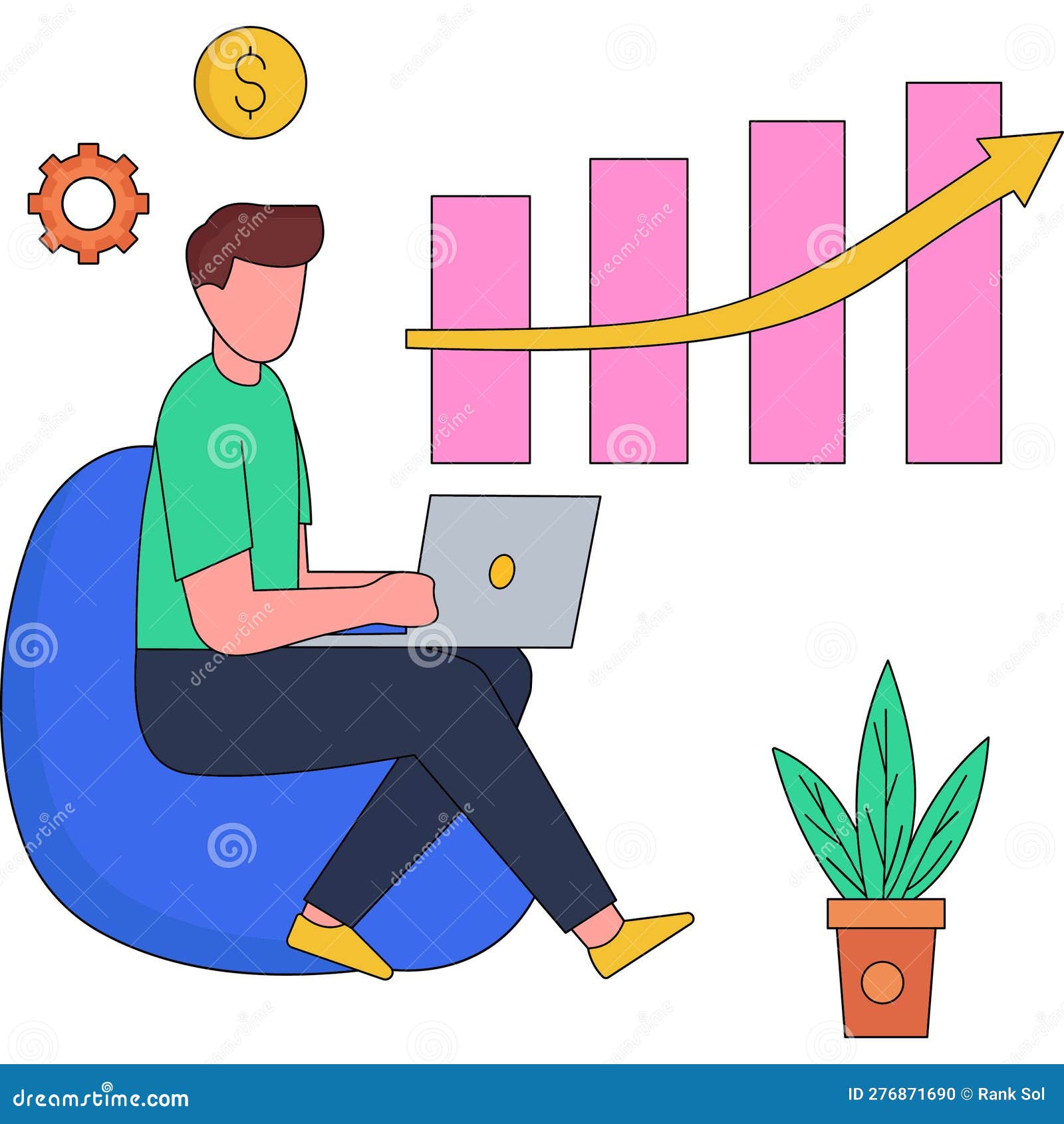 Financial Statistics Illustration Which Can Easily Edit or Modify Stock ...