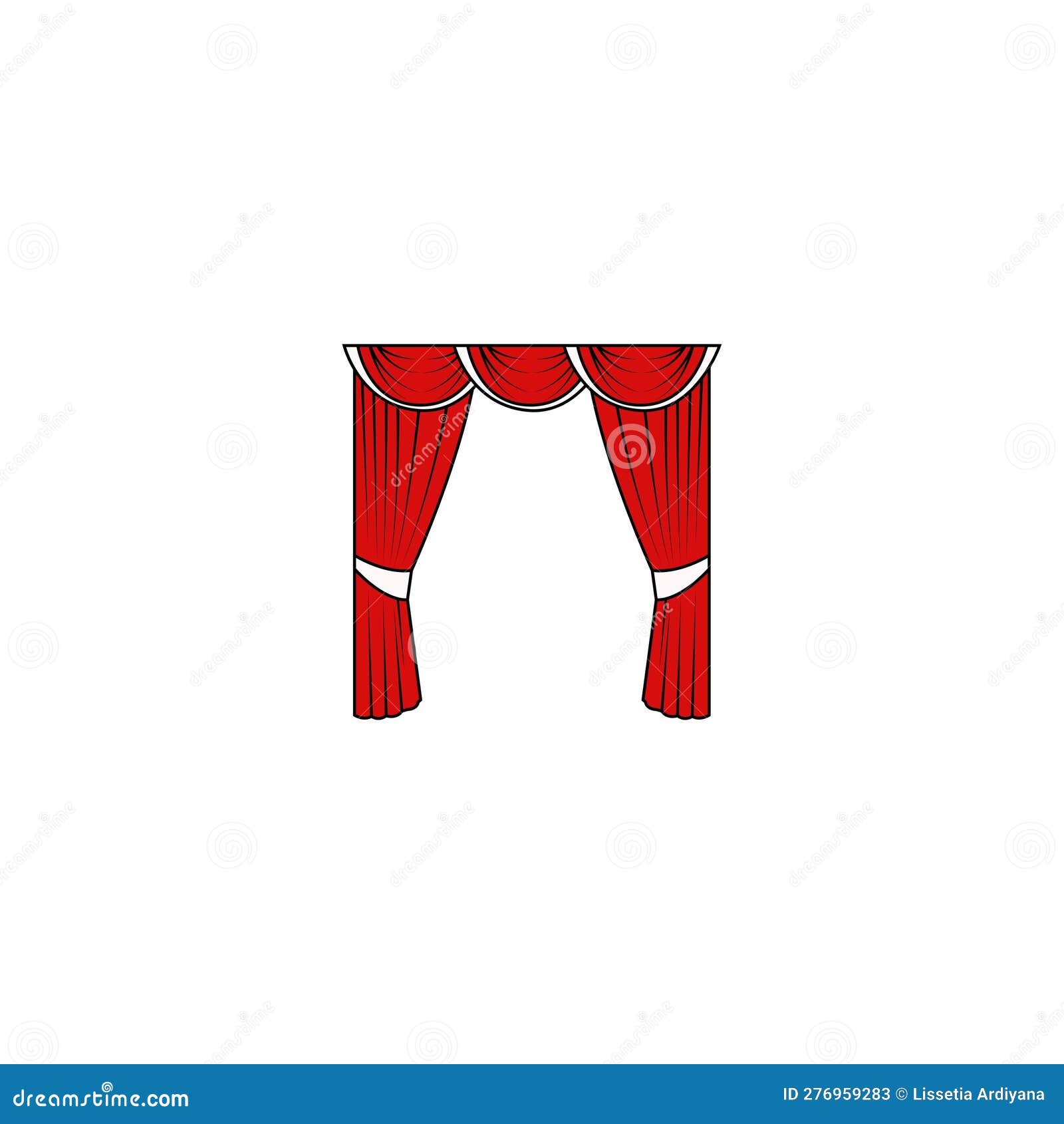 Red Curtain Isolated Vector Graphics Stock Vector - Illustration of ...