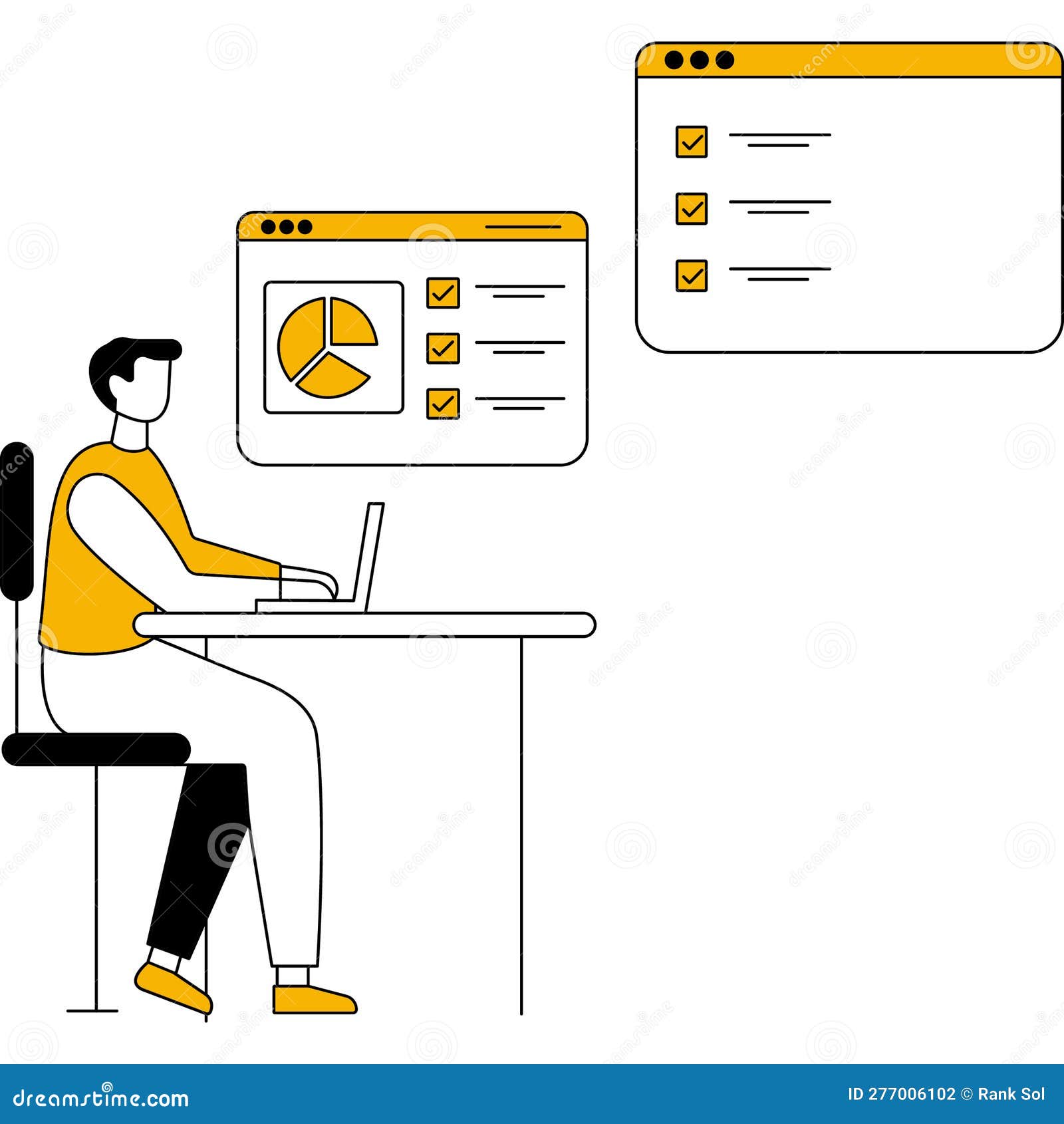 Business Management Illustration Which Can Easily Edit or Modify Stock ...