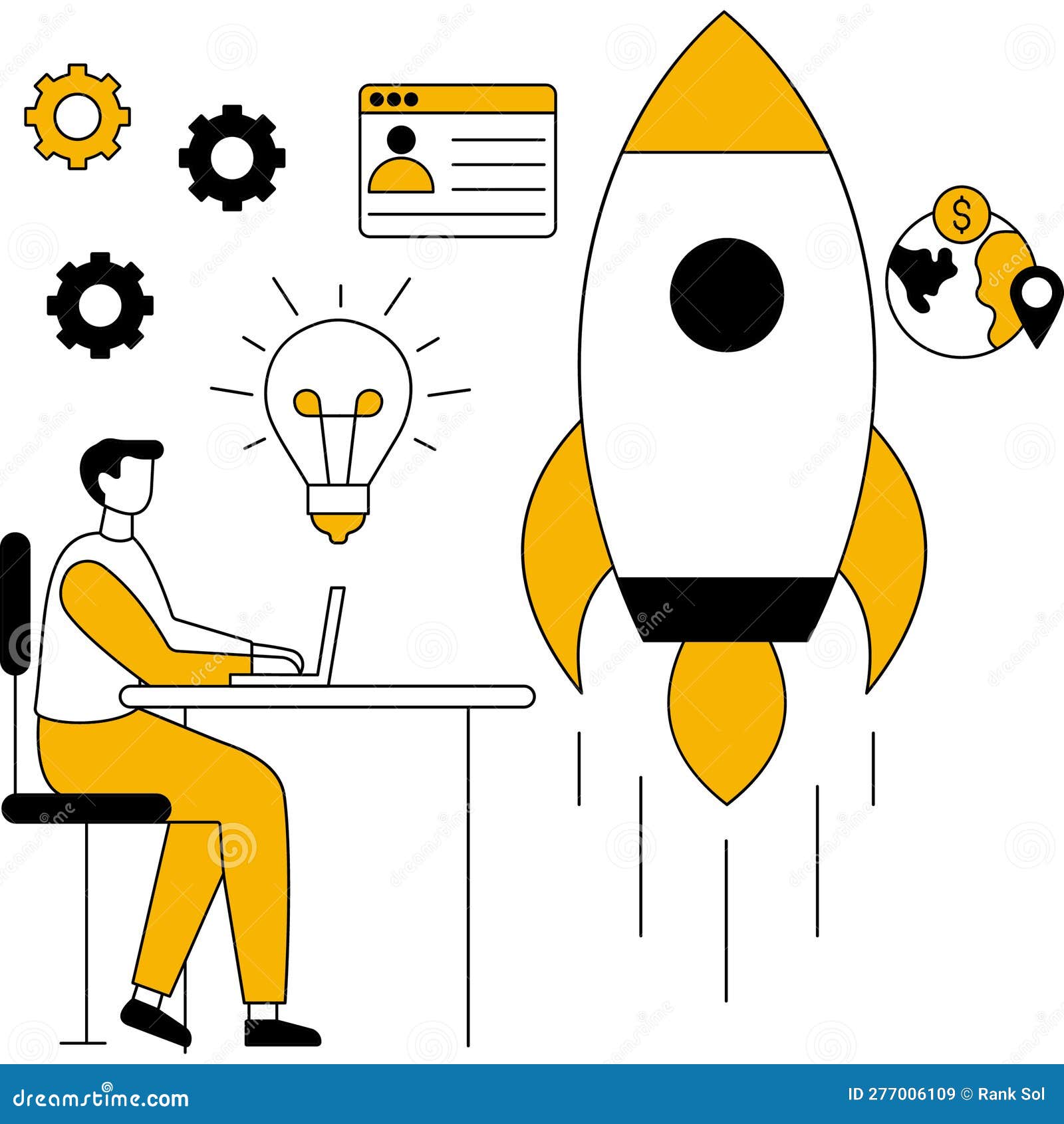 Business Startup Illustration Which Can Easily Edit or Modify Stock ...