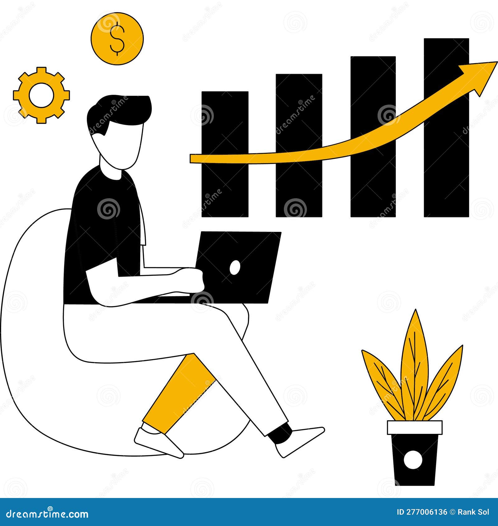 Financial Statistics Illustration Which Can Easily Edit or Modify Stock ...