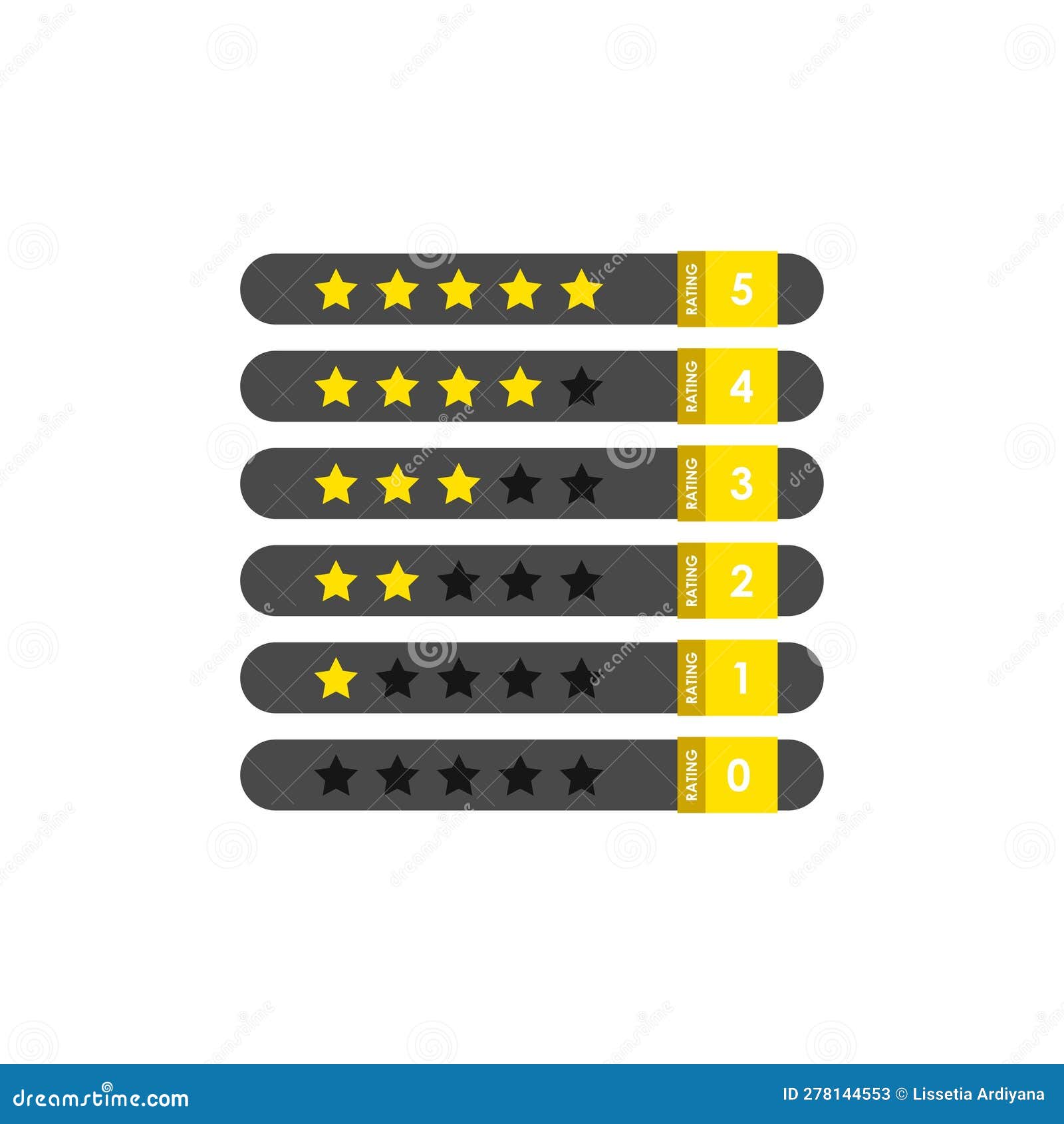Golden Star Rating or Customer Feedback Vector Graphics Stock Vector ...