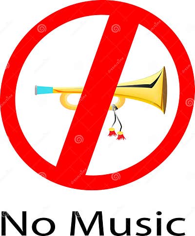 No Music Sign with a on a White Background Vector Illustration. Stock ...