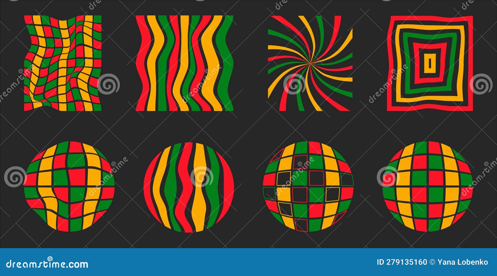 Set of Complex Geometric Shapes, Deformed Figures Stock Vector ...