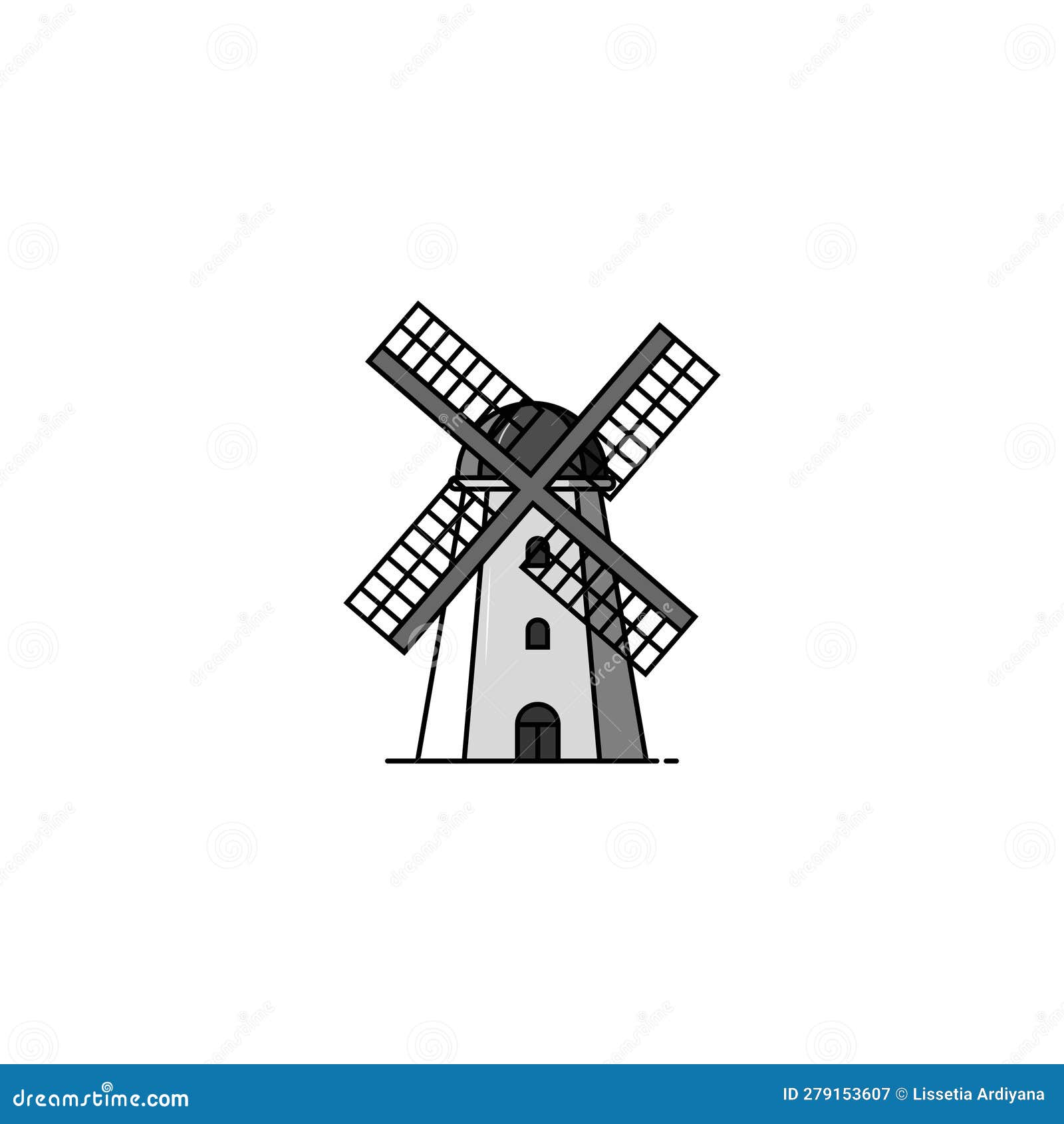 Windmill icon stock vector. Illustration of architecture - 279153607