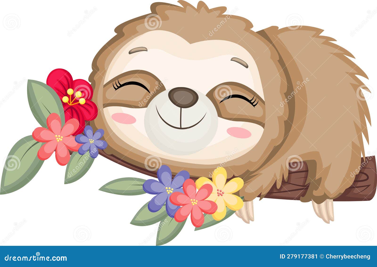 Vector a Happy Sloth stock vector. Illustration of book - 279177381