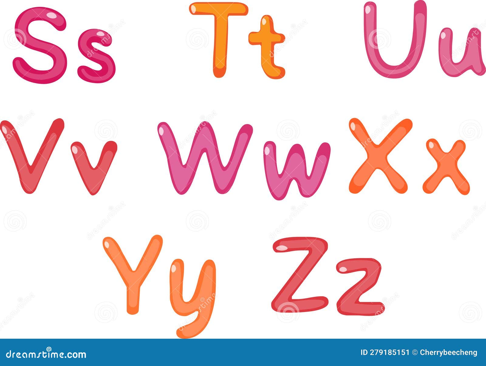 Cartoon Alphabet in Color for Kids Vector Stock Vector - Illustration ...