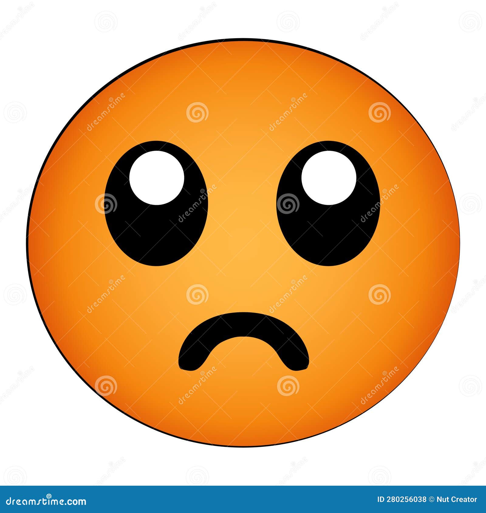 Emoji Be Concerned Isolated Cartoon Design on White Background Stock ...