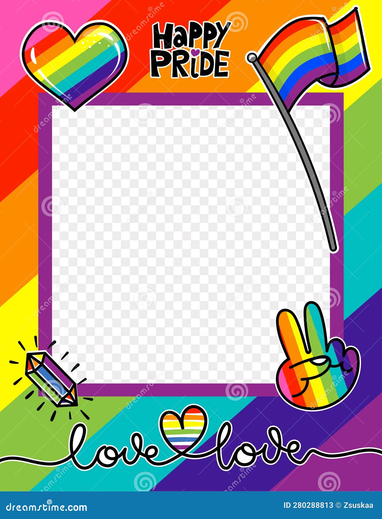 Happy Pride, Love is Love - Pride Photo Booth Prop. Photo Frame Selfie ...