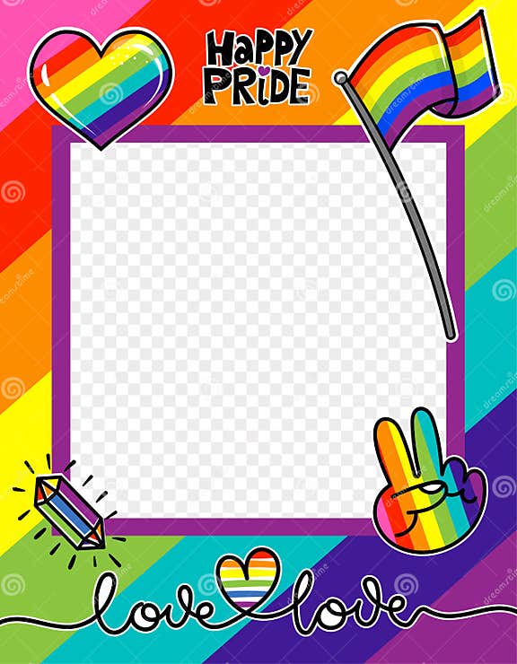 Happy Pride, Love is Love - Pride Photo Booth Prop. Photo Frame Selfie ...