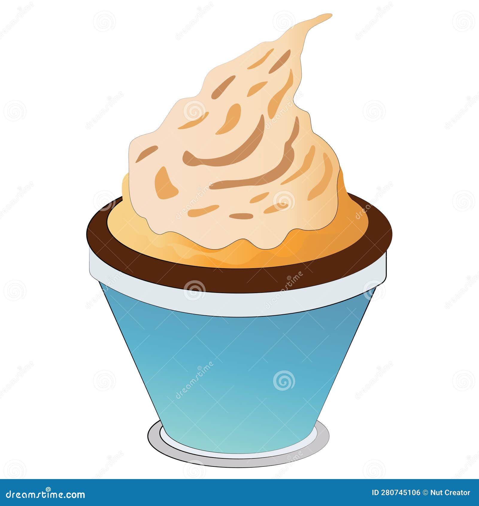 Chocolate Bingsu And Topping Cherry Isolated On White Background, Dessert Clipart Cartoon Vector ...